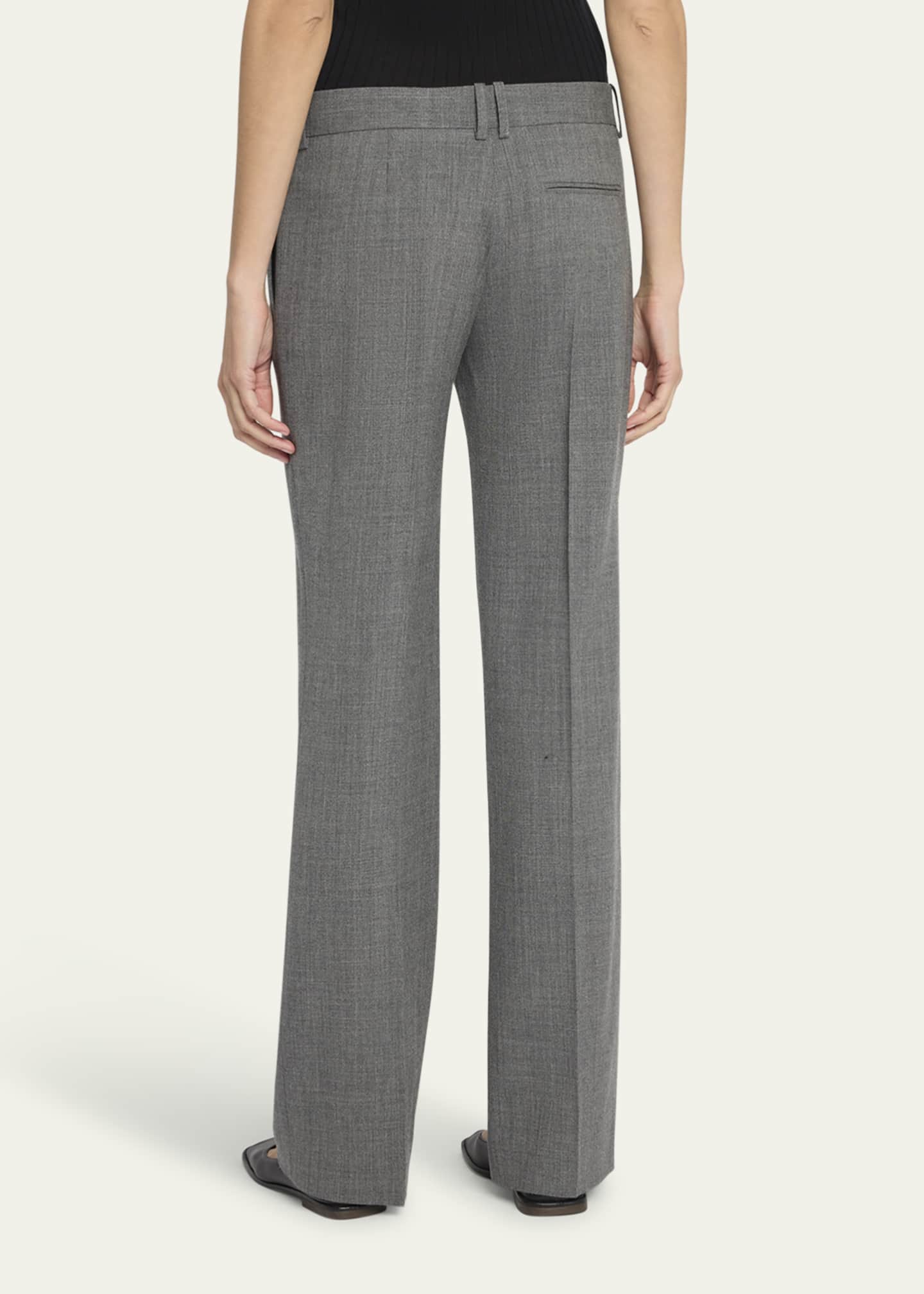 THE ROW Ian Mid-Rise Wool Pants - Bergdorf Goodman