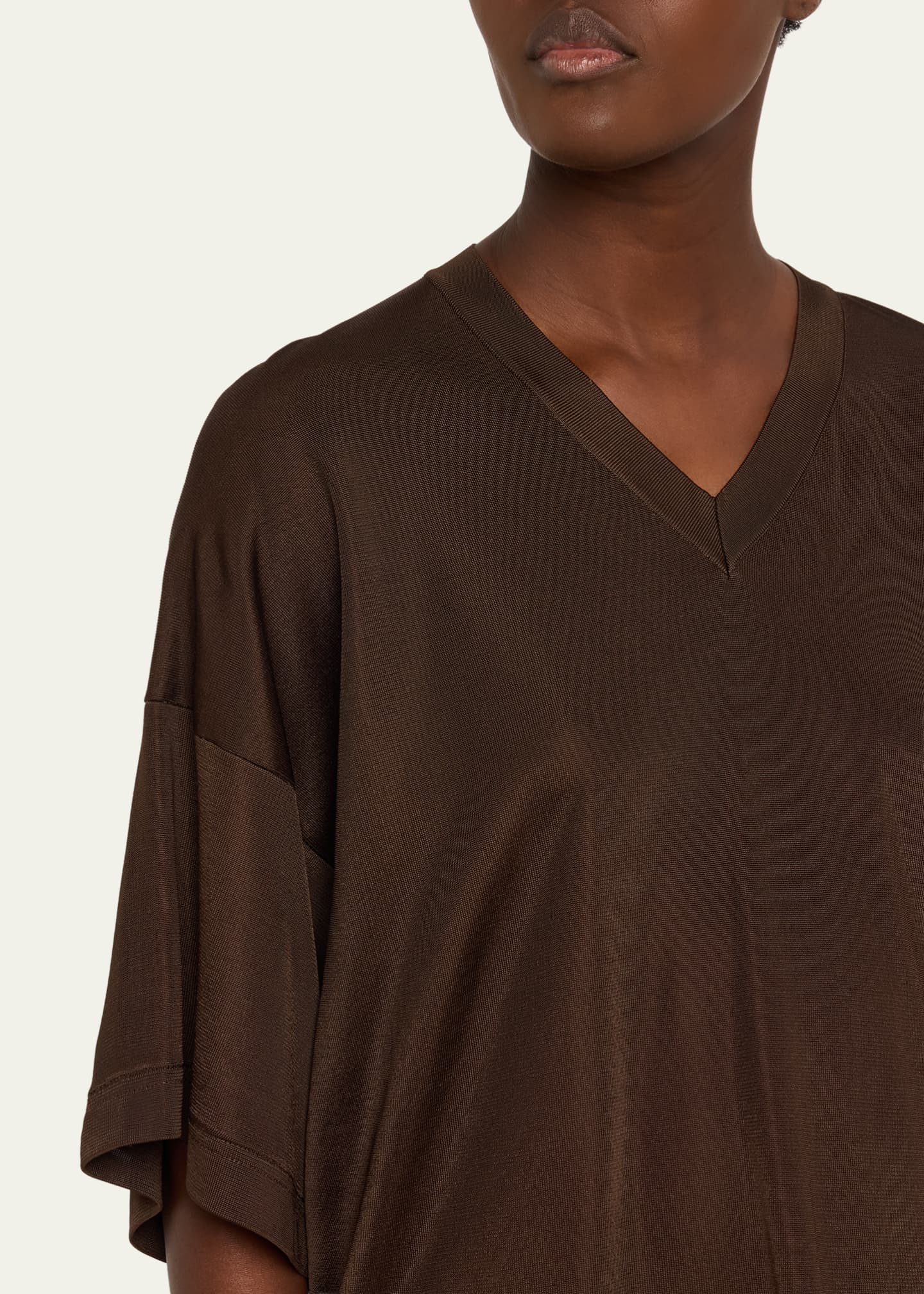 THE ROW Kristen V-Neck Short-Sleeve Top - Bergdorf Goodman