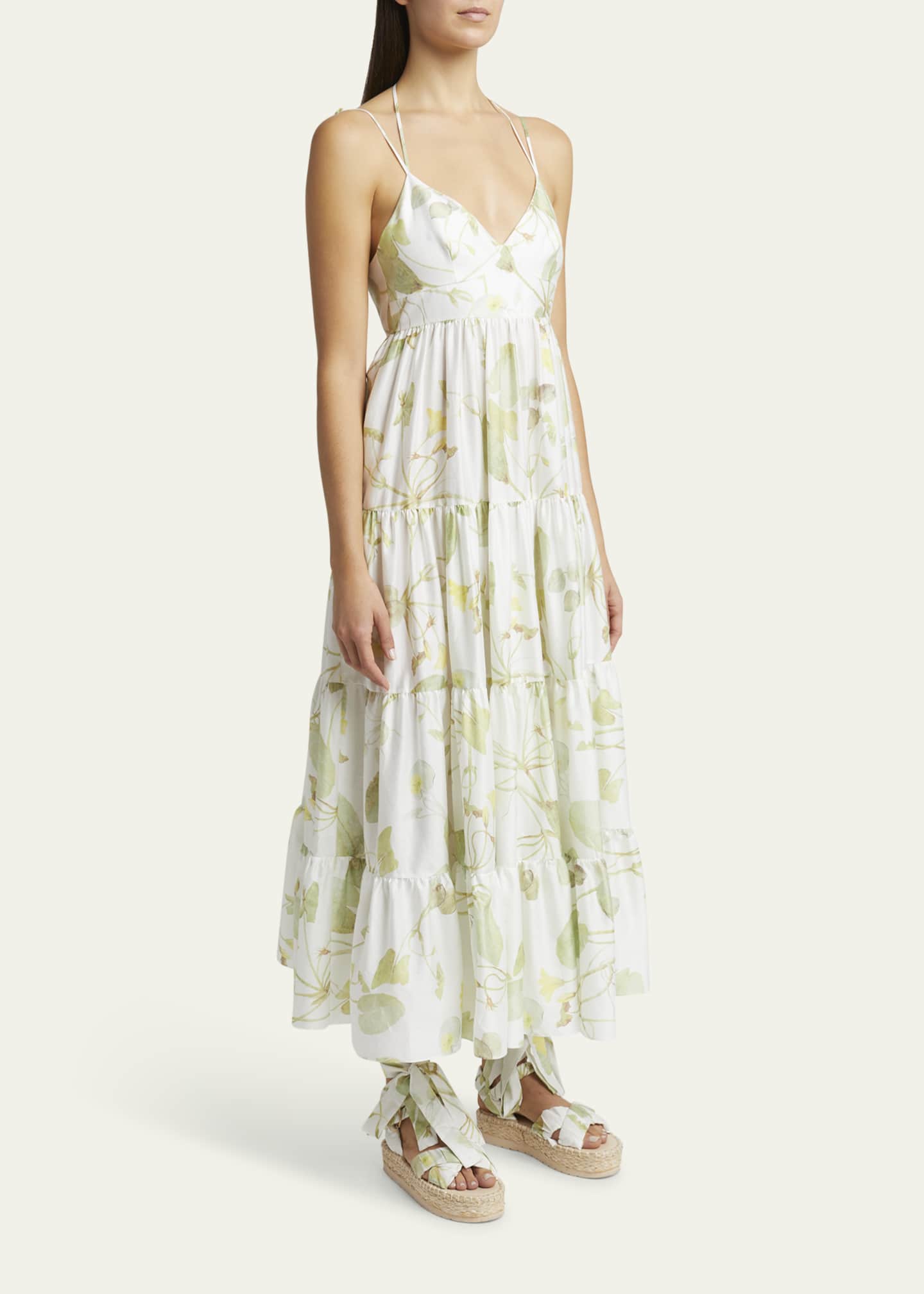 Erdem Strappy Fit-&-Flare Maxi Dress - Bergdorf Goodman