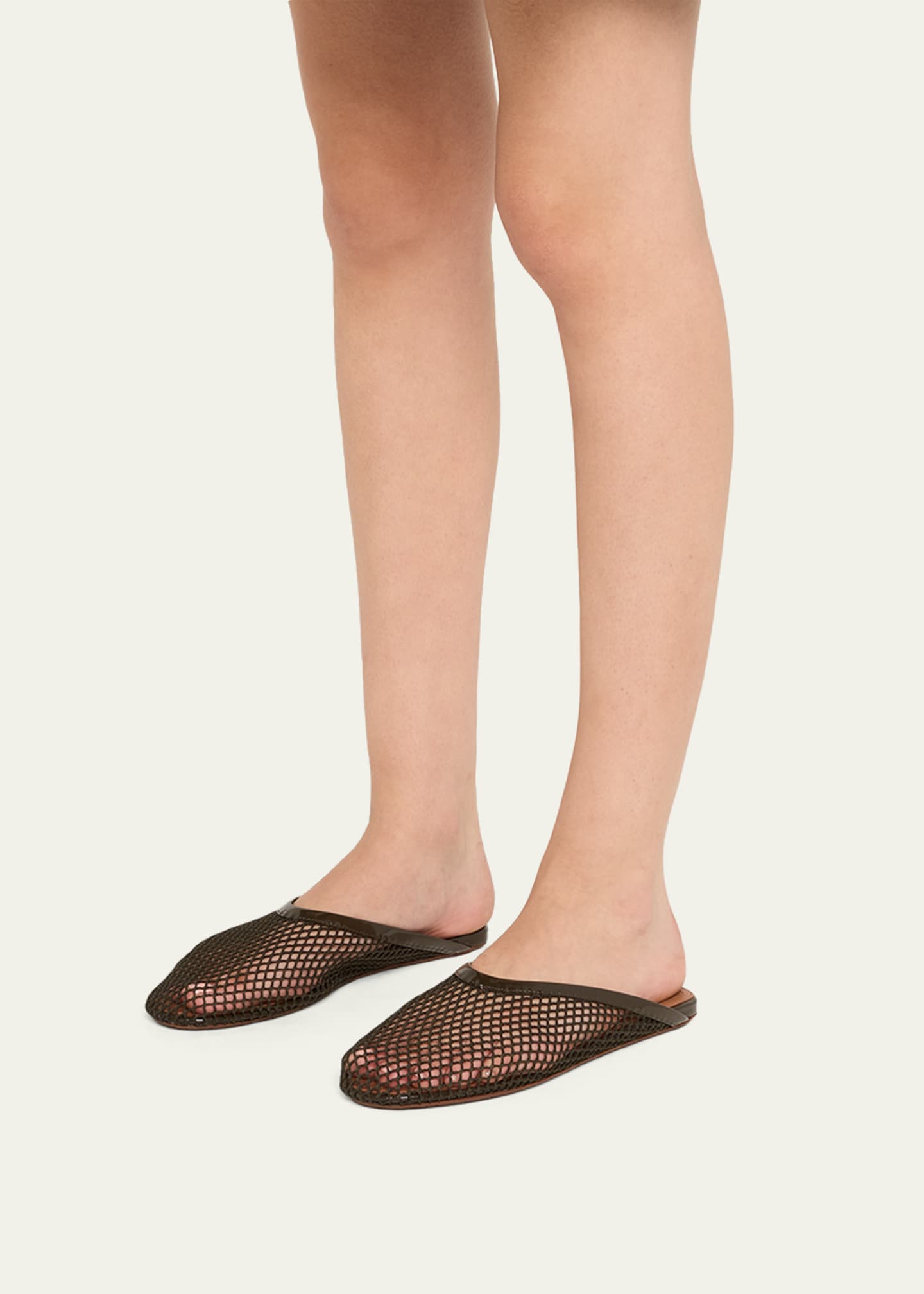 ALAIA Mesh Flat Mules - Bergdorf Goodman