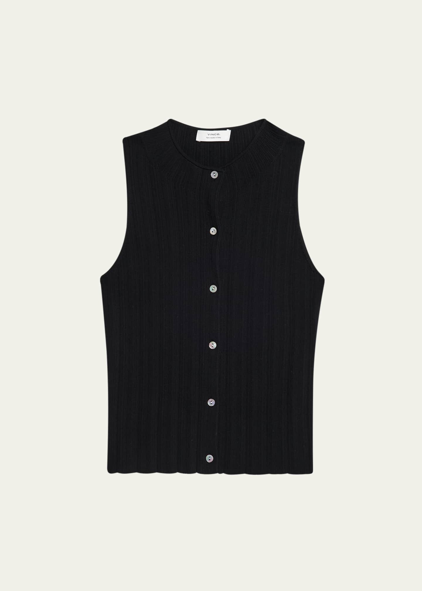 Vince Button-Front Shell Sweater - Bergdorf Goodman