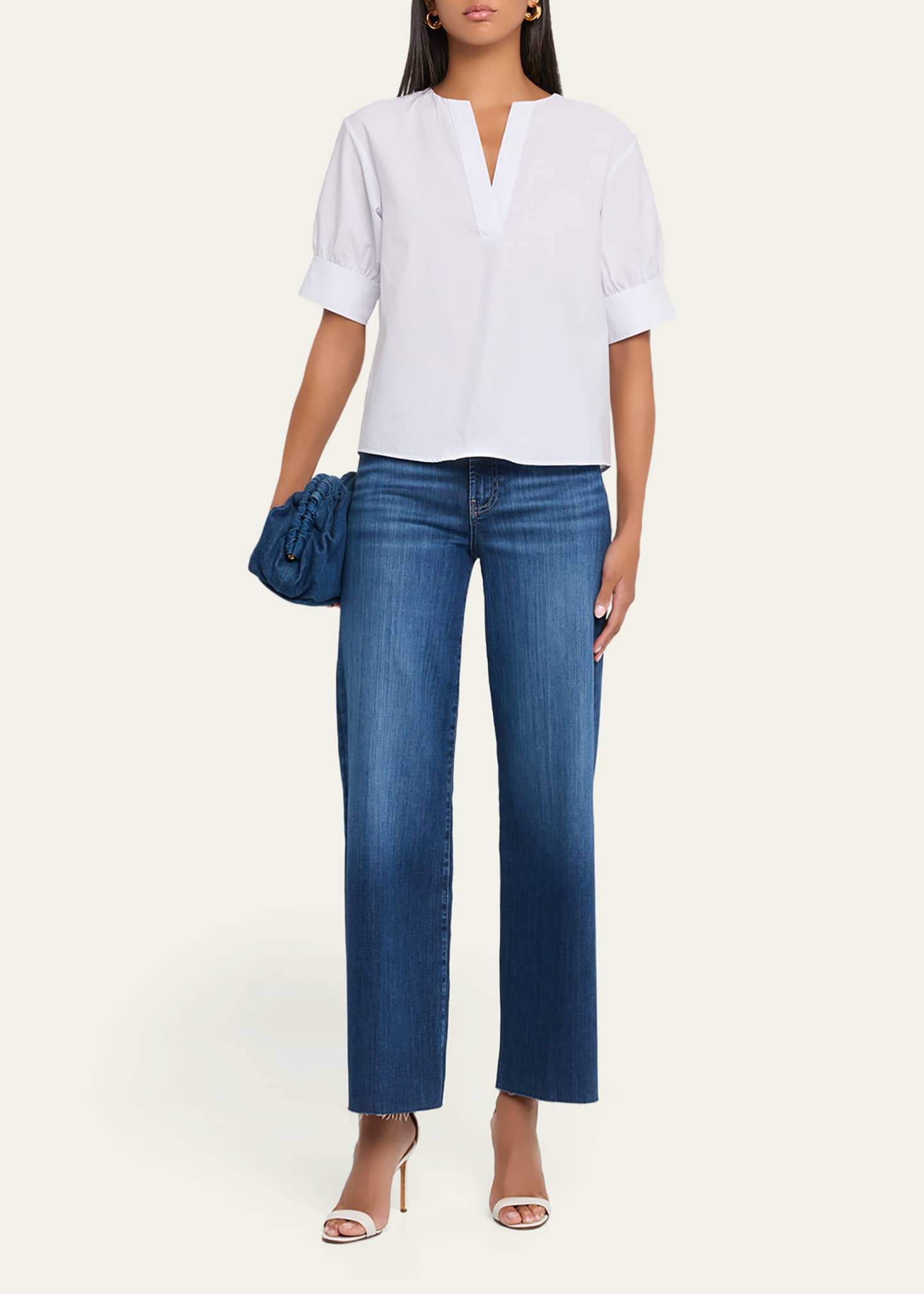 FRAME The V-Neck Popover - Bergdorf Goodman