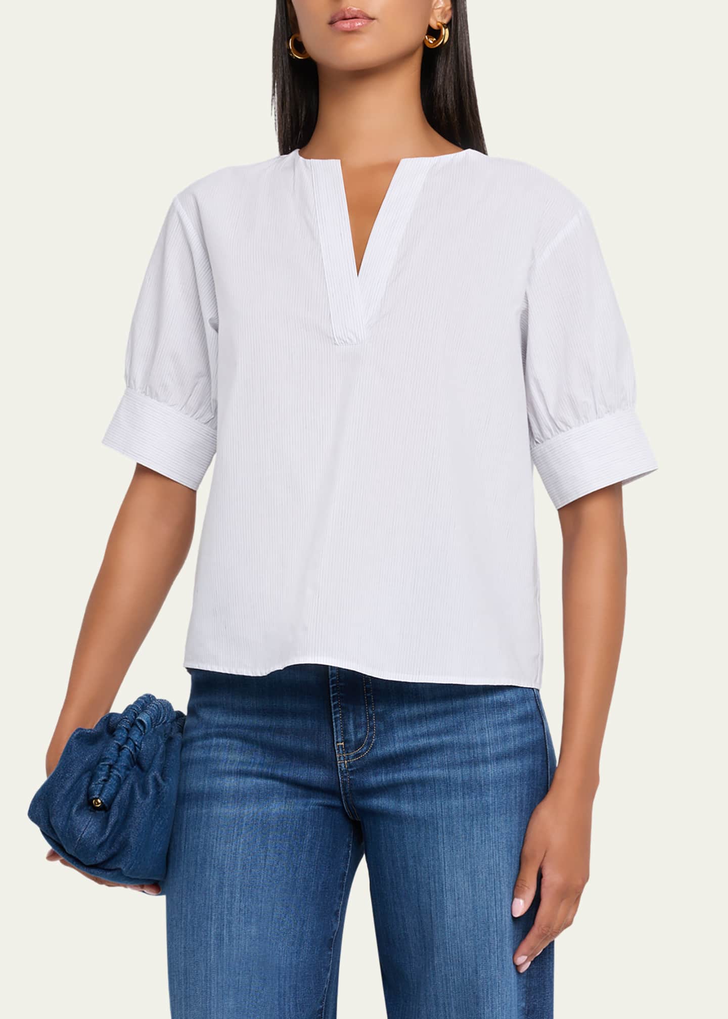FRAME The V-Neck Popover - Bergdorf Goodman