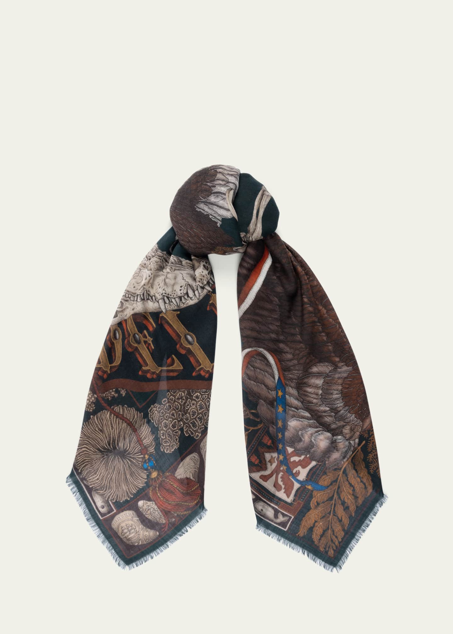 Sabina Savage The Scrimshaw Skeleton Cashmere Scarf - Bergdorf Goodman