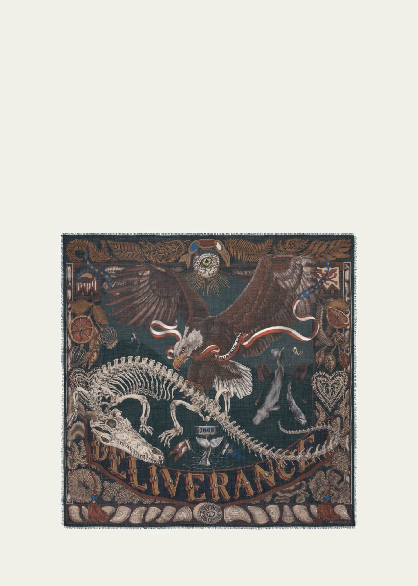 Sabina Savage The Scrimshaw Skeleton Cashmere Scarf - Bergdorf Goodman