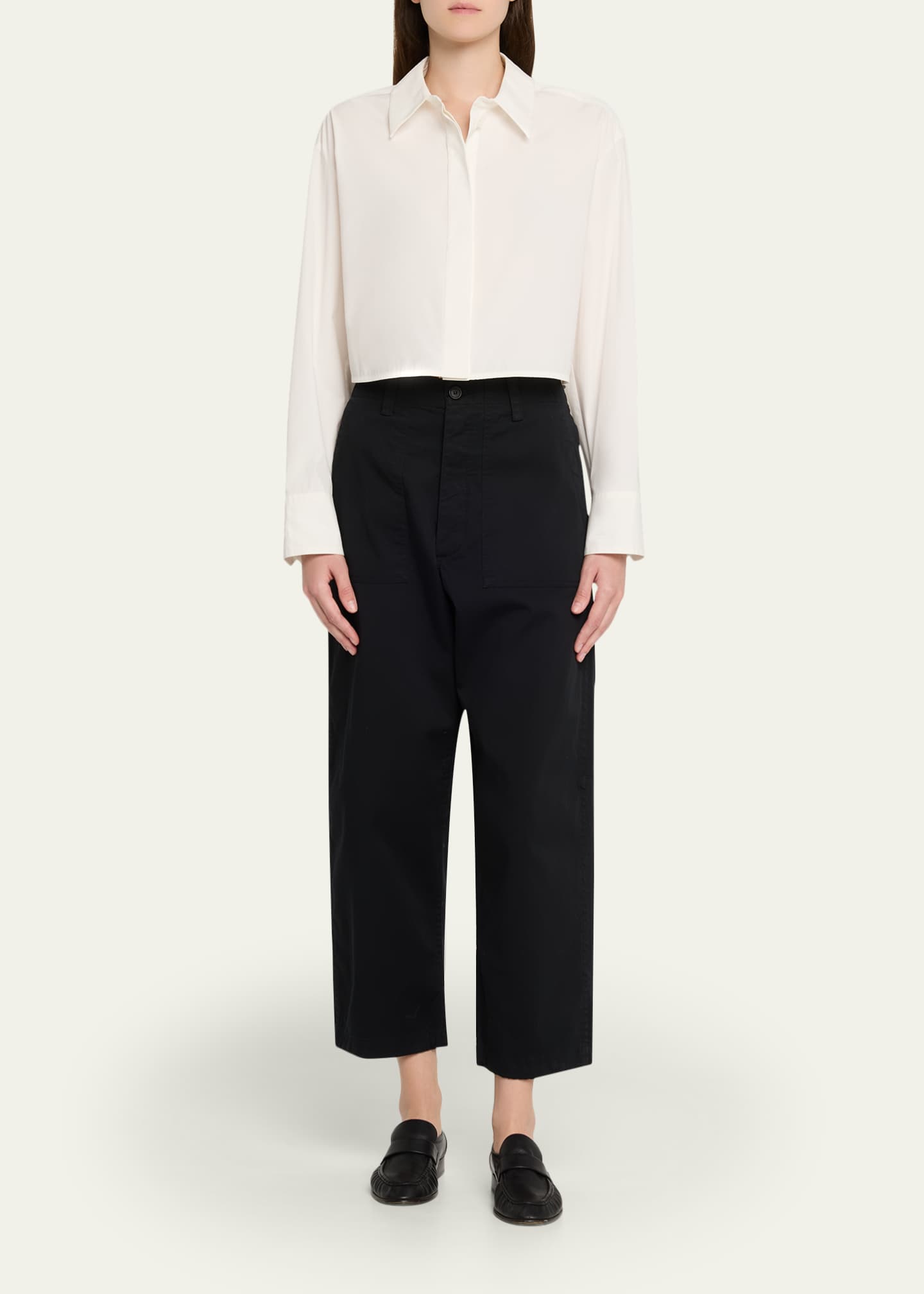 A.L.C. Maude Cropped Button-Front Top - Bergdorf Goodman
