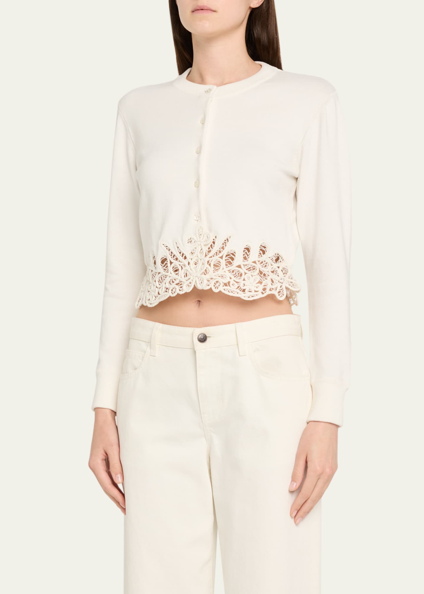 Sea Iyla Embroidered Crop Cardigan - Bergdorf Goodman