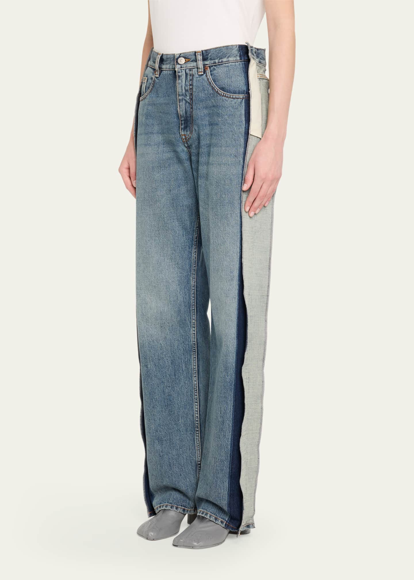 MM6 Maison Margiela Deconstructed Straight-Leg Jeans - Bergdorf Goodman