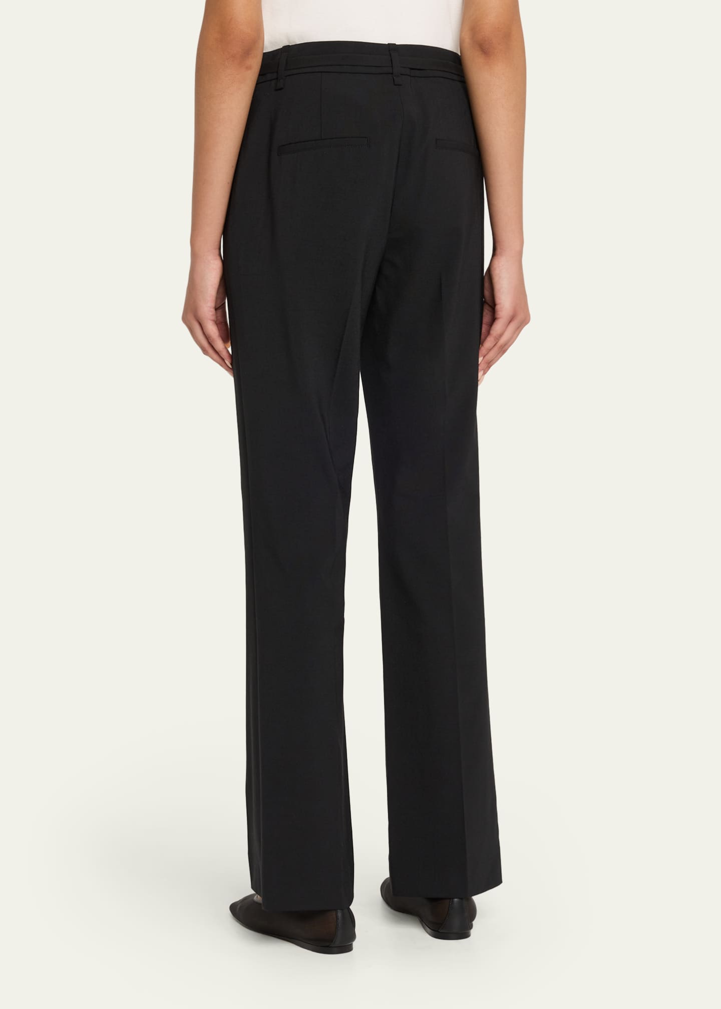 Vince High-Rise Slim Flare Pants with Belt - Bergdorf Goodman