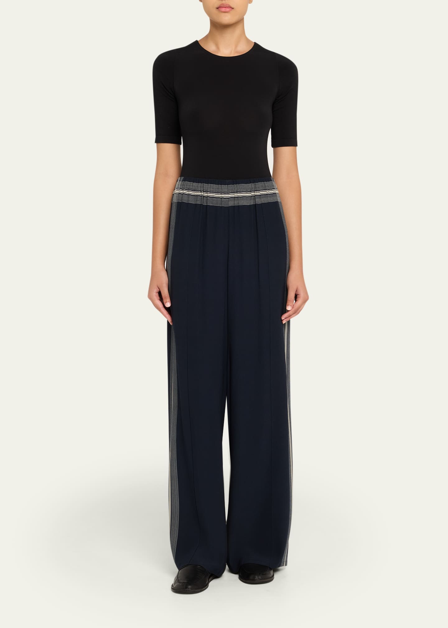 Vince Mid-Rise Stripe Pull-On Pants - Bergdorf Goodman