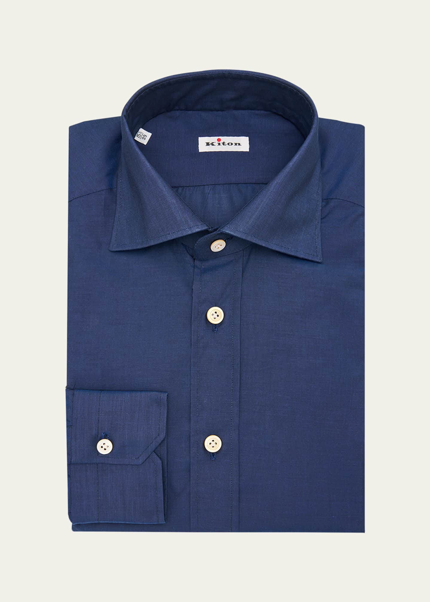 Kiton Men's Cotton Point-Collar Dress Shirt - Bergdorf Goodman