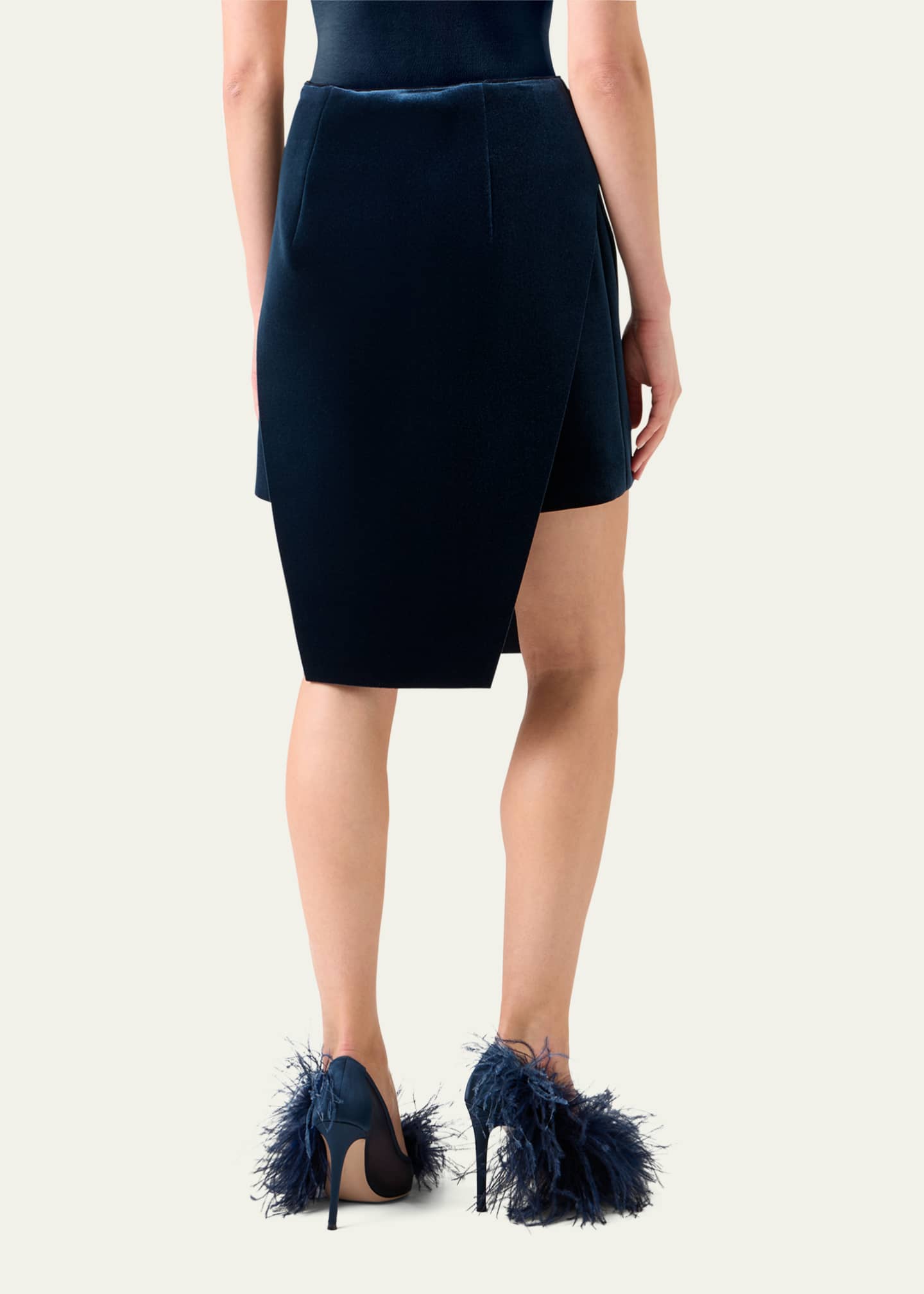 Akris Velvet Neoprene Apron Mini Skirt - Bergdorf Goodman