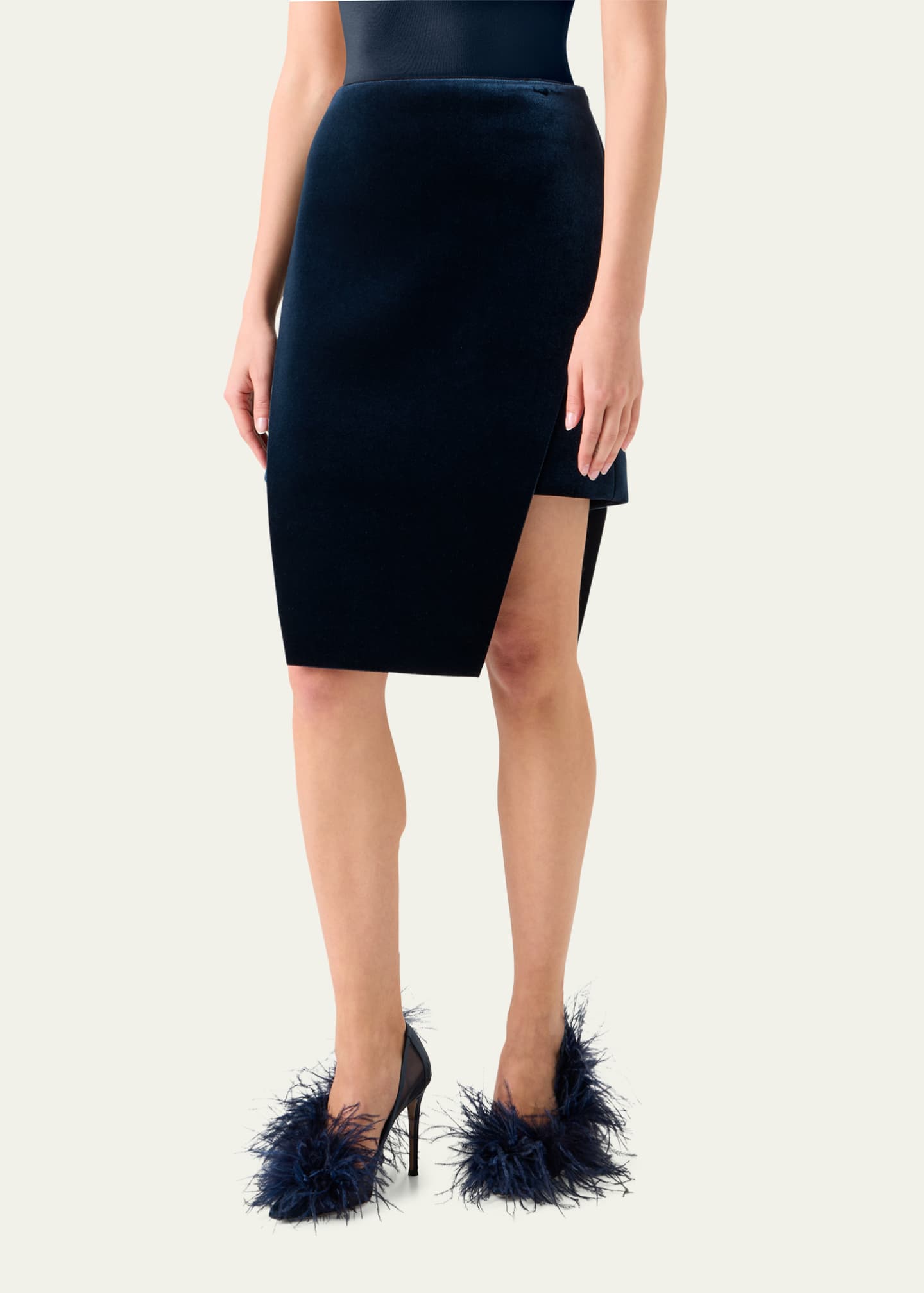 Akris Velvet Neoprene Apron Mini Skirt - Bergdorf Goodman
