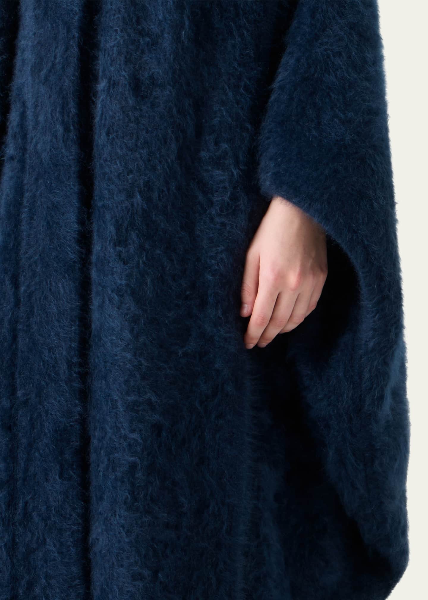 Akris Brushed Cashmere Hooded Long Cape Coat - Bergdorf Goodman