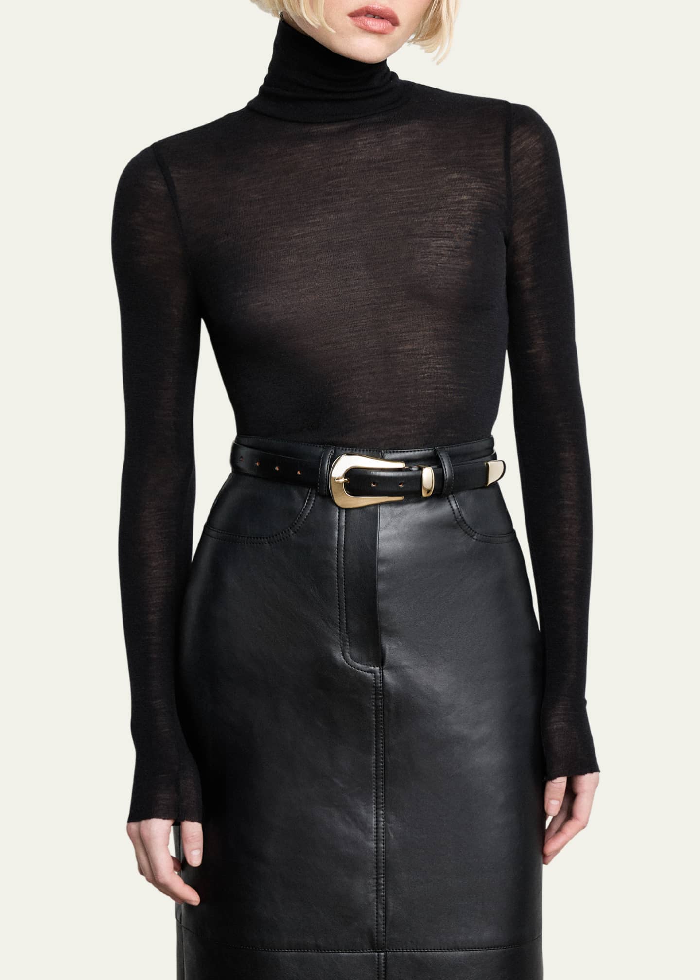 Dehanche Colette Gold-Tone Buckle Leather Belt - Bergdorf Goodman
