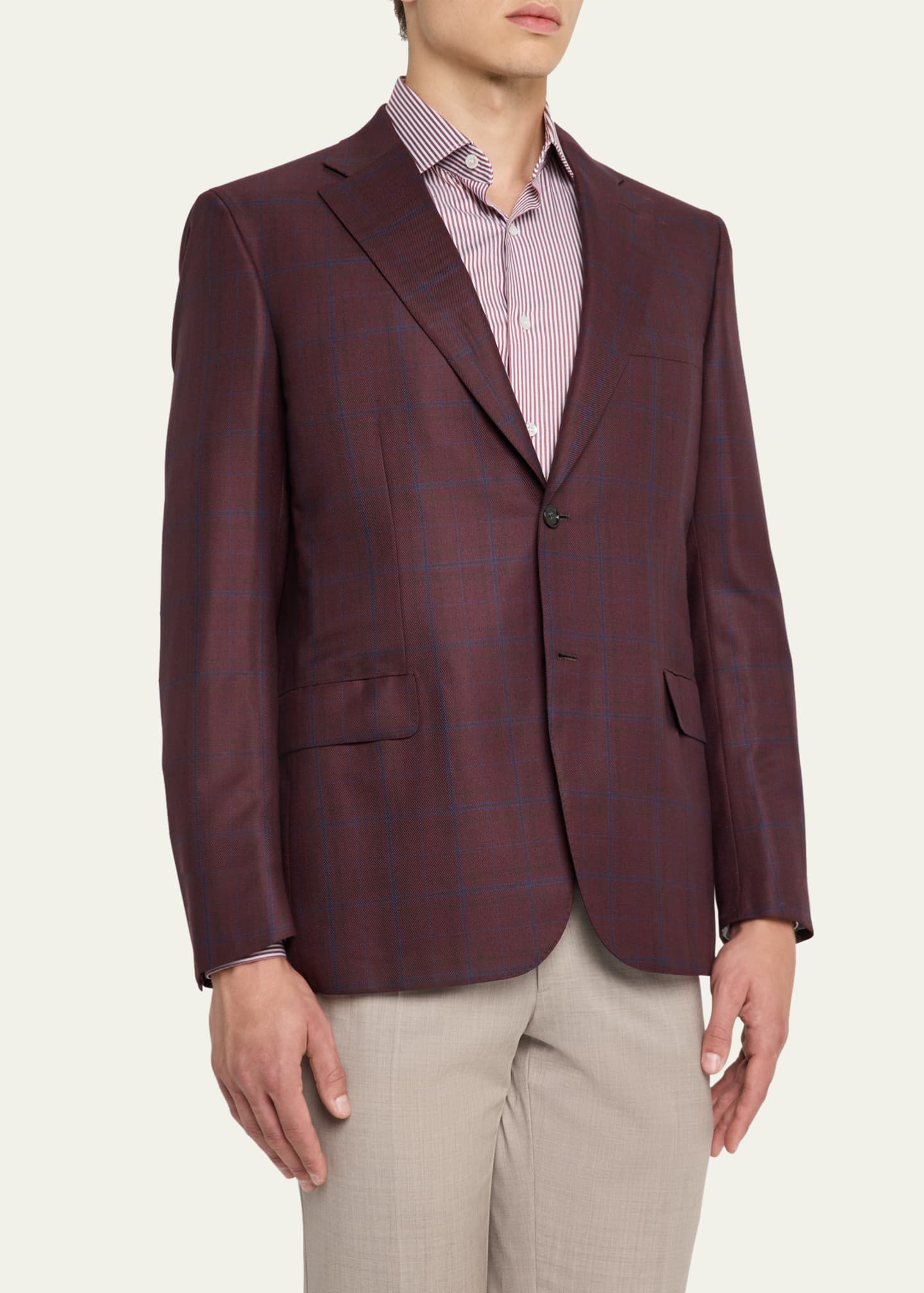 Brioni Men's Wool Plaid Sport Coat - Bergdorf Goodman