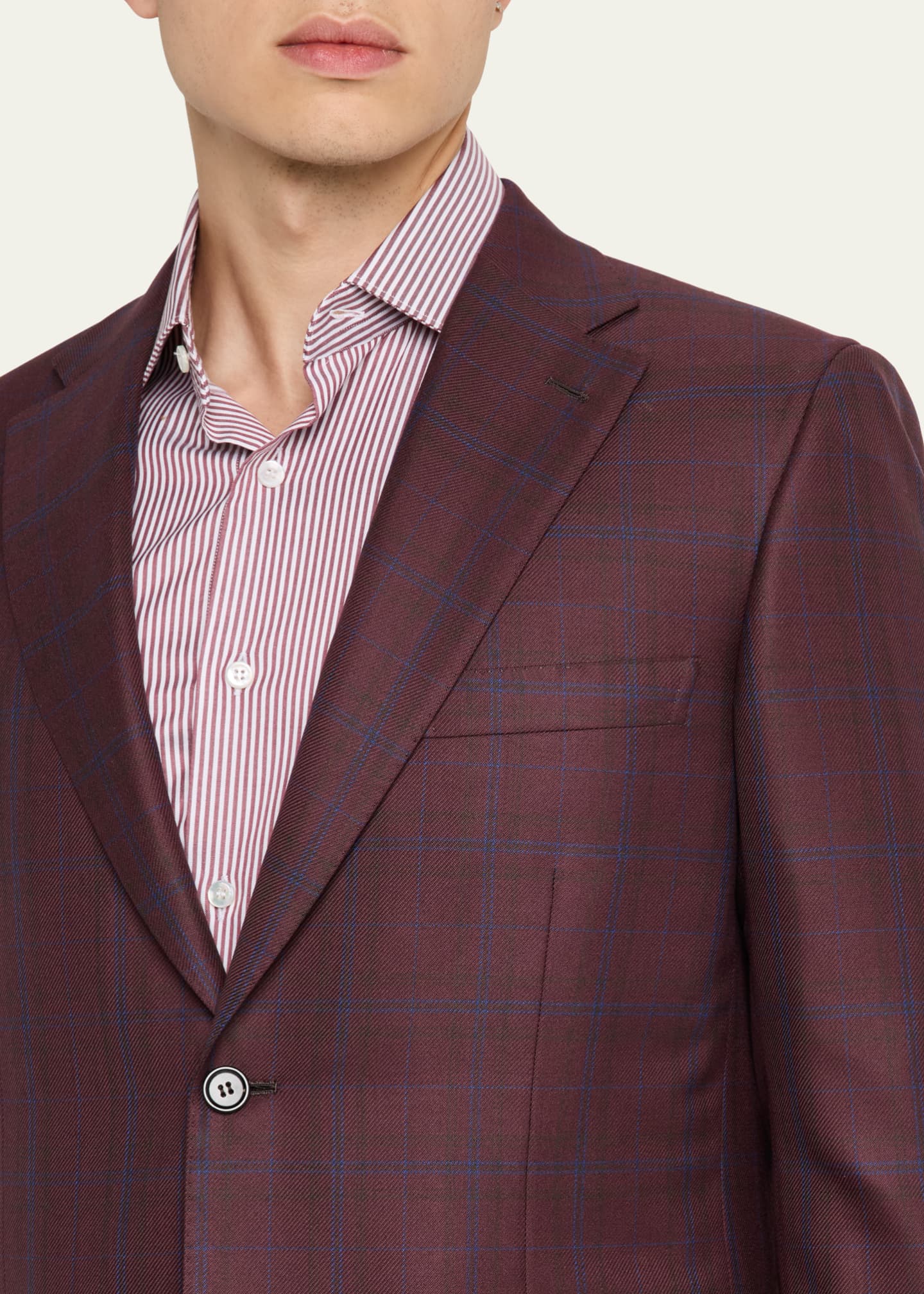 Brioni Men's Wool Plaid Sport Coat - Bergdorf Goodman