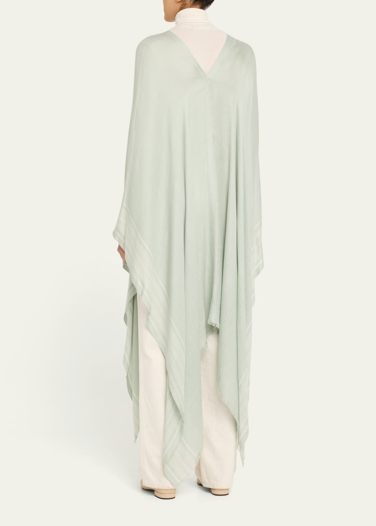 Loro Piana Aida Bicolor Suitcase Stripe Silk Linen Poncho - Bergdorf ...