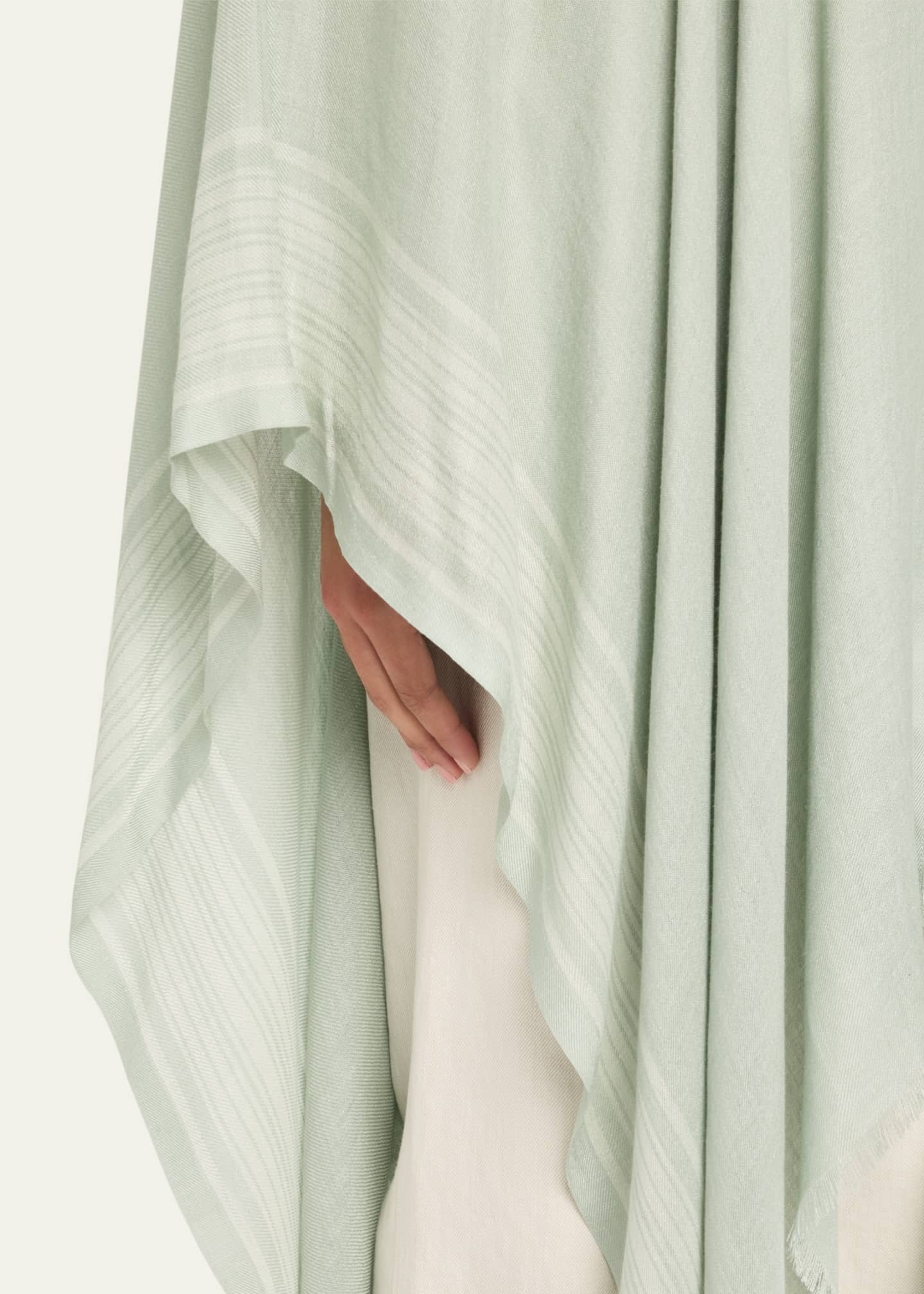Loro Piana Aida Bicolor Suitcase Stripe Silk Linen Poncho - Bergdorf ...