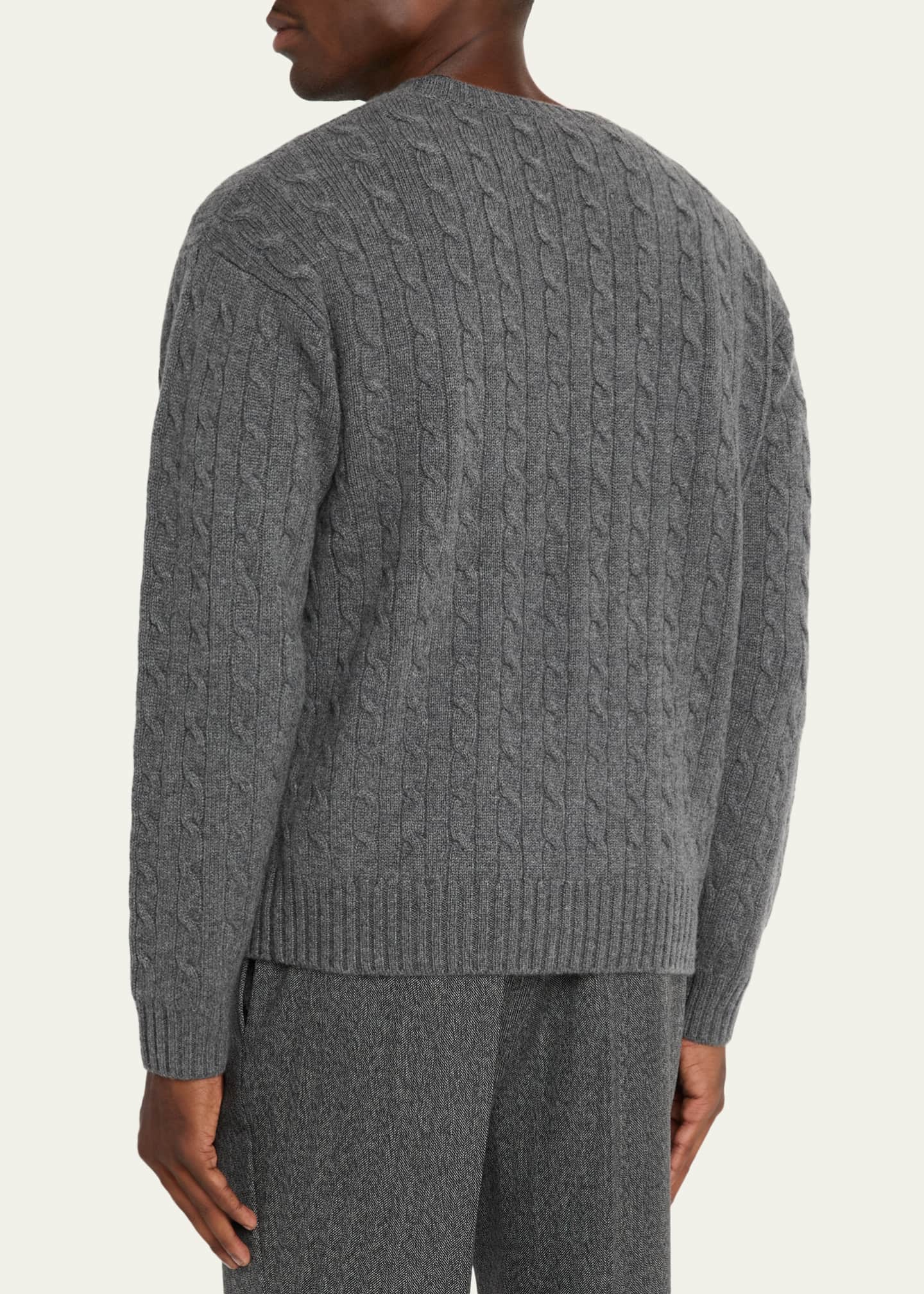 FRAME Men's Cable Knit Cashmere and Wool Crewneck Sweater - Bergdorf ...