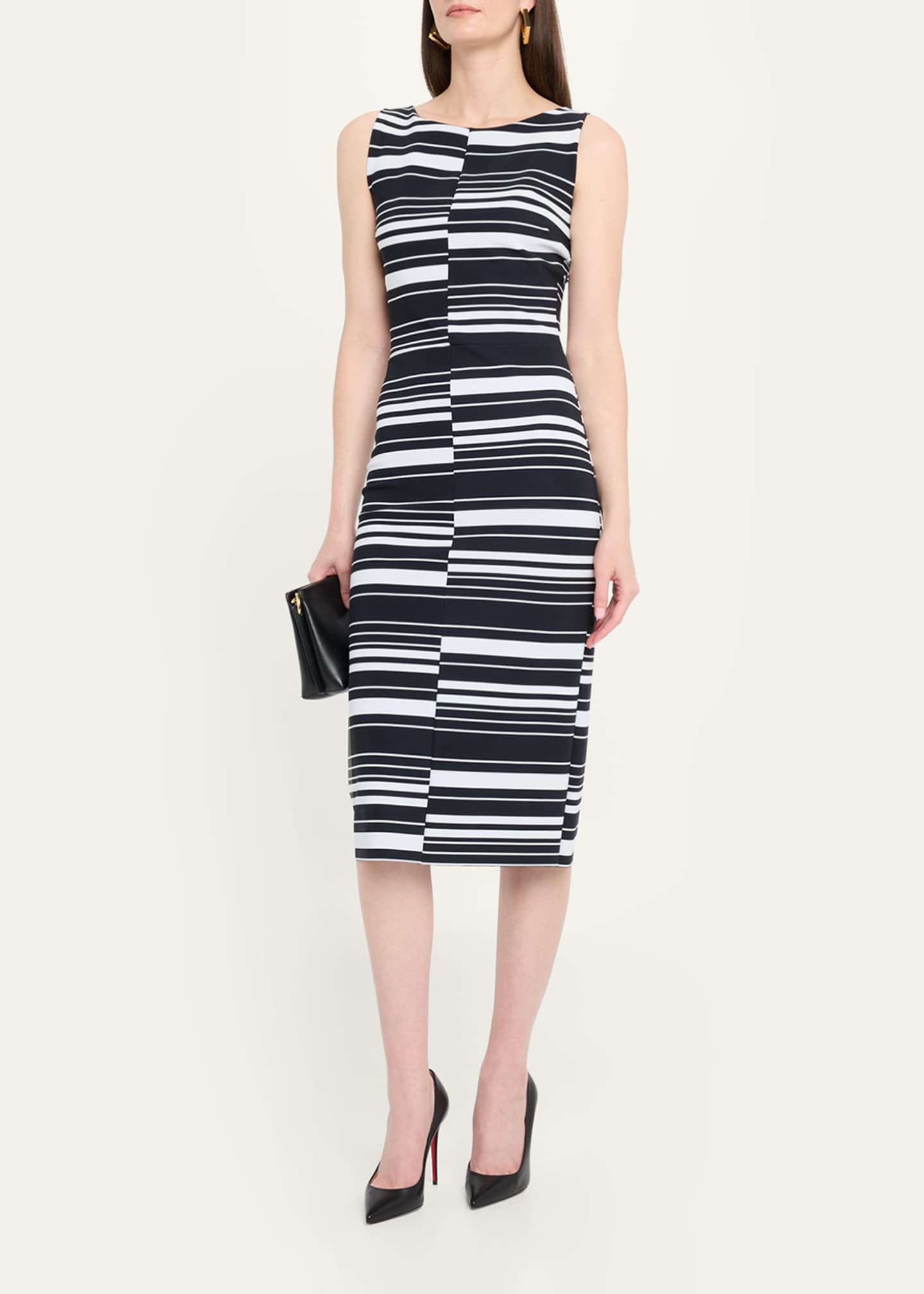 Chiara Boni La Petite Robe Striped Bodycon Midi Dress - Bergdorf Goodman