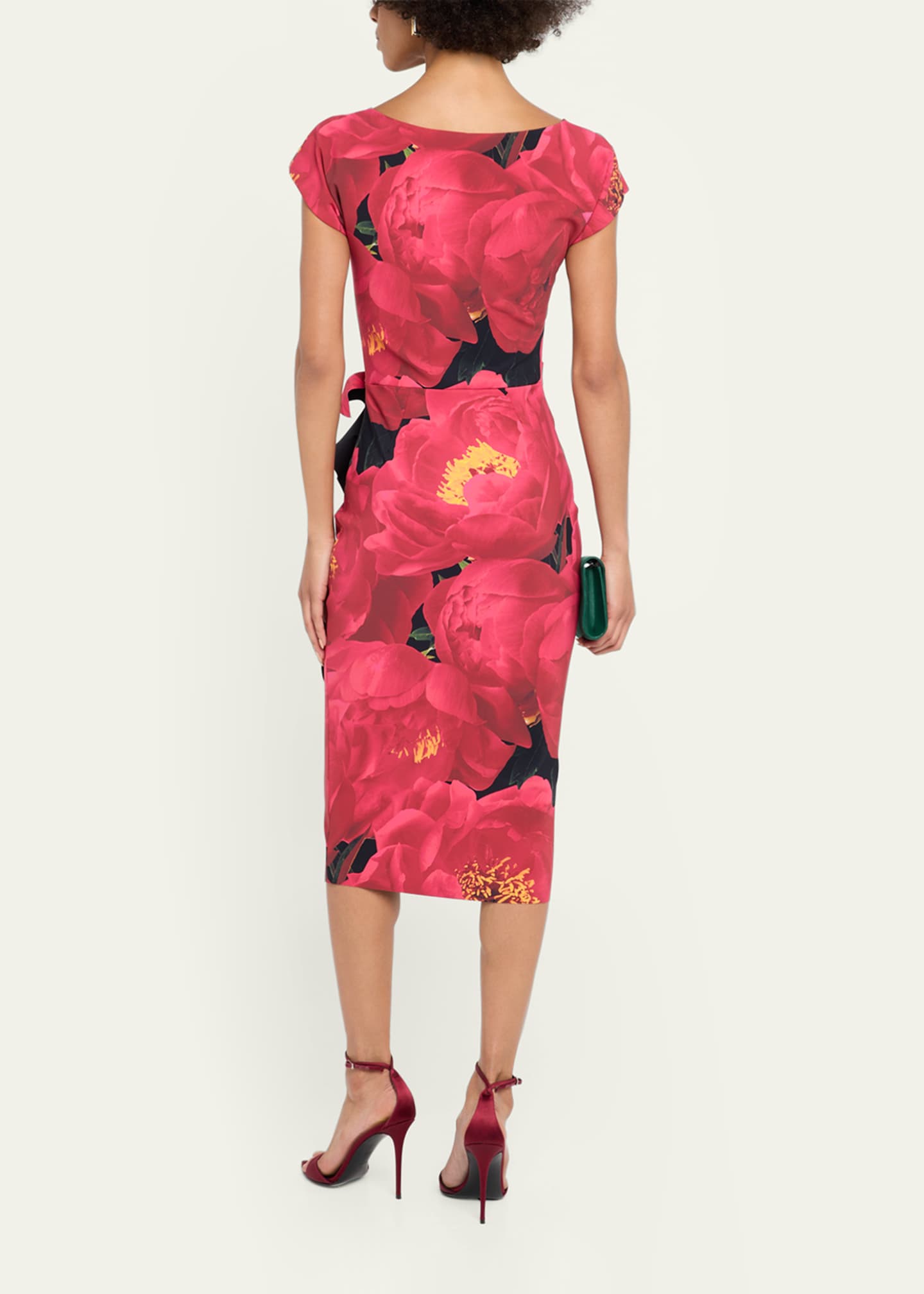 Chiara Boni La Petite Robe Ruffle Floral-Print Bodycon Midi Dress ...