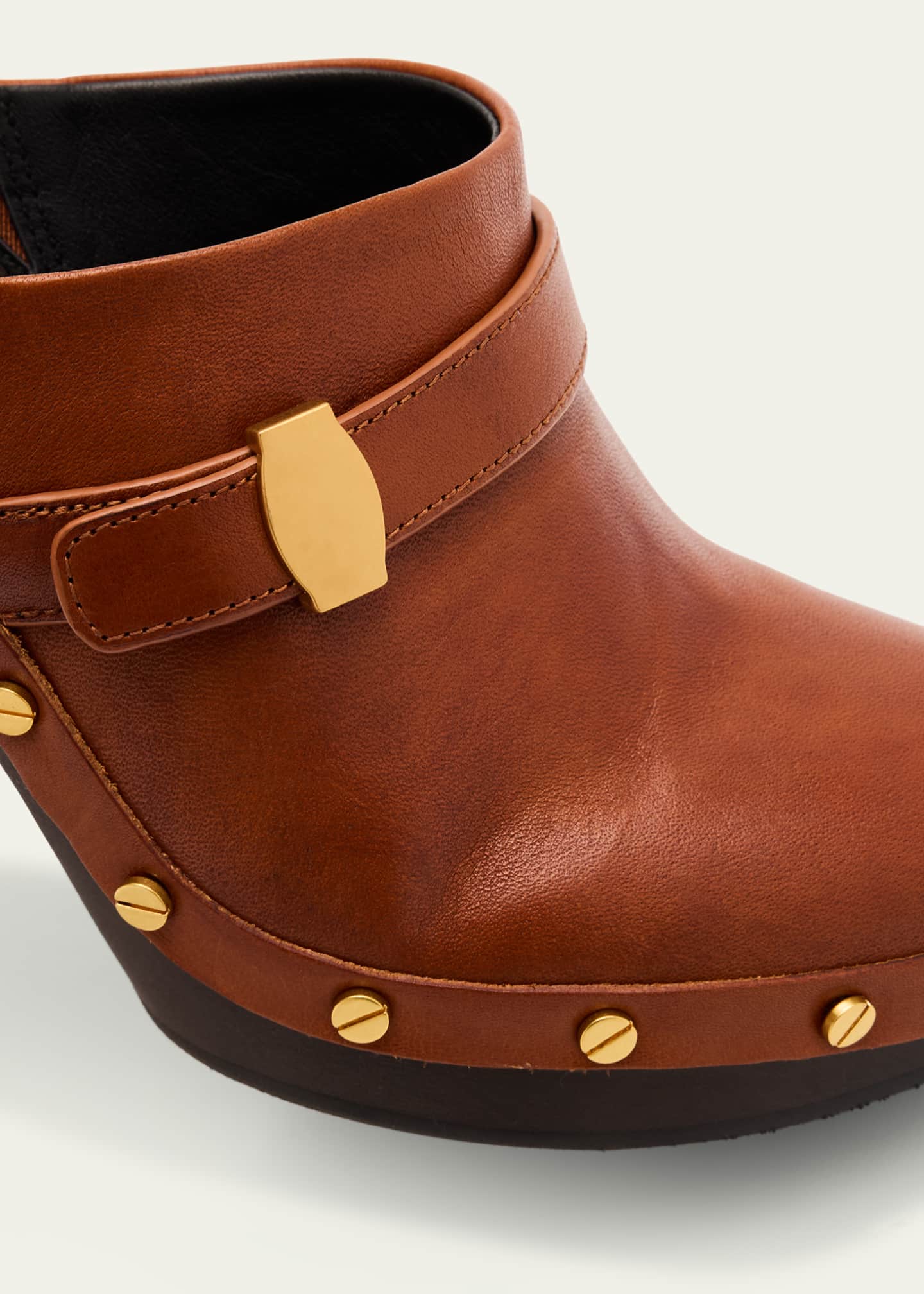 Veronica Beard Giana Leather Block-Heel Mules - Bergdorf Goodman