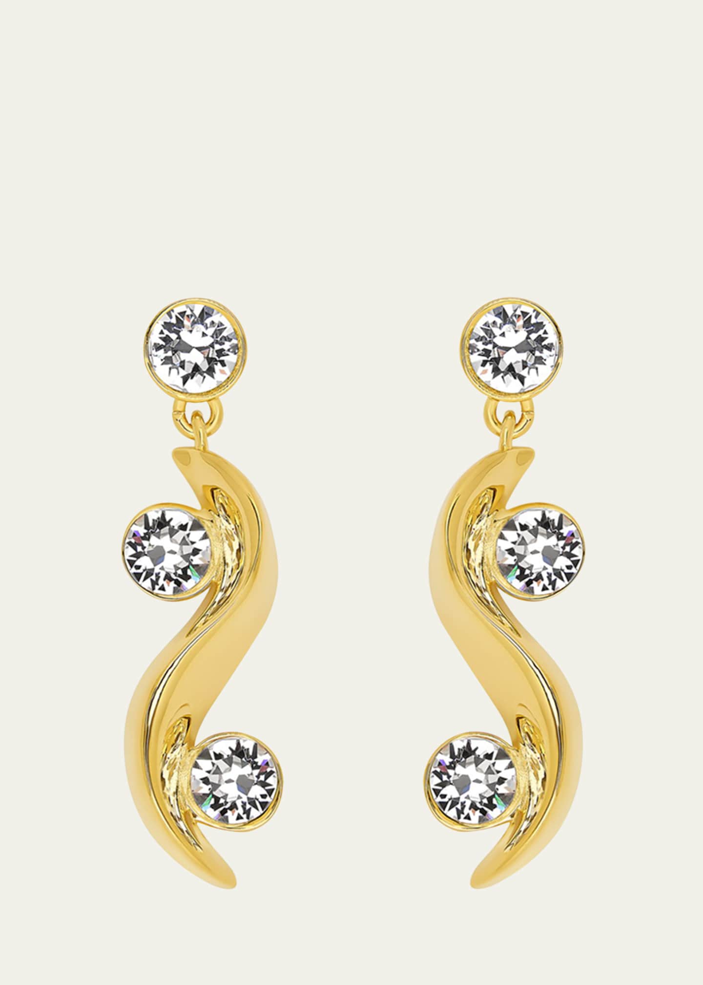 Oscar de la Renta Crystal Wave Drop Earrings - Bergdorf Goodman