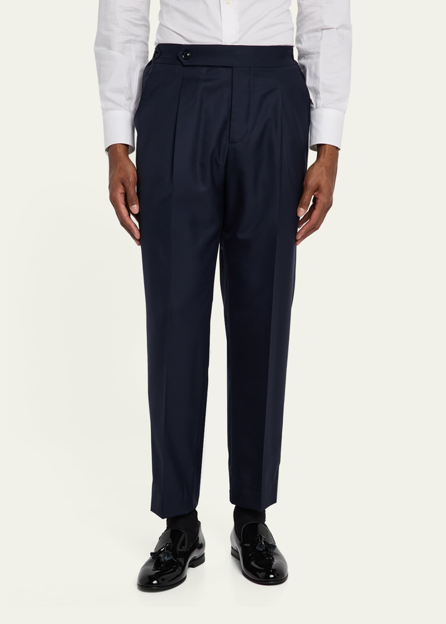 Brunello Cucinelli Men's Side-Tab Pleated Trousers - Bergdorf Goodman