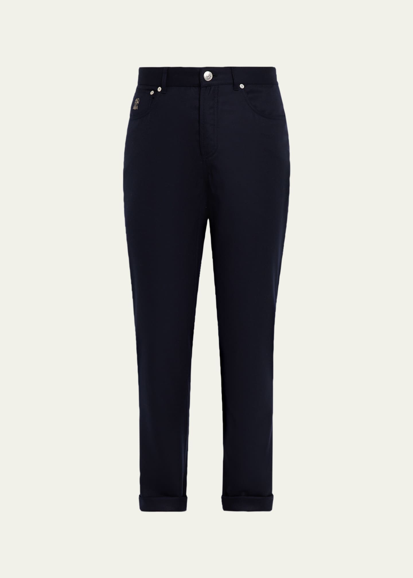 Brunello Cucinelli Men's Wool Flannel Five-Pocket Pants - Bergdorf Goodman