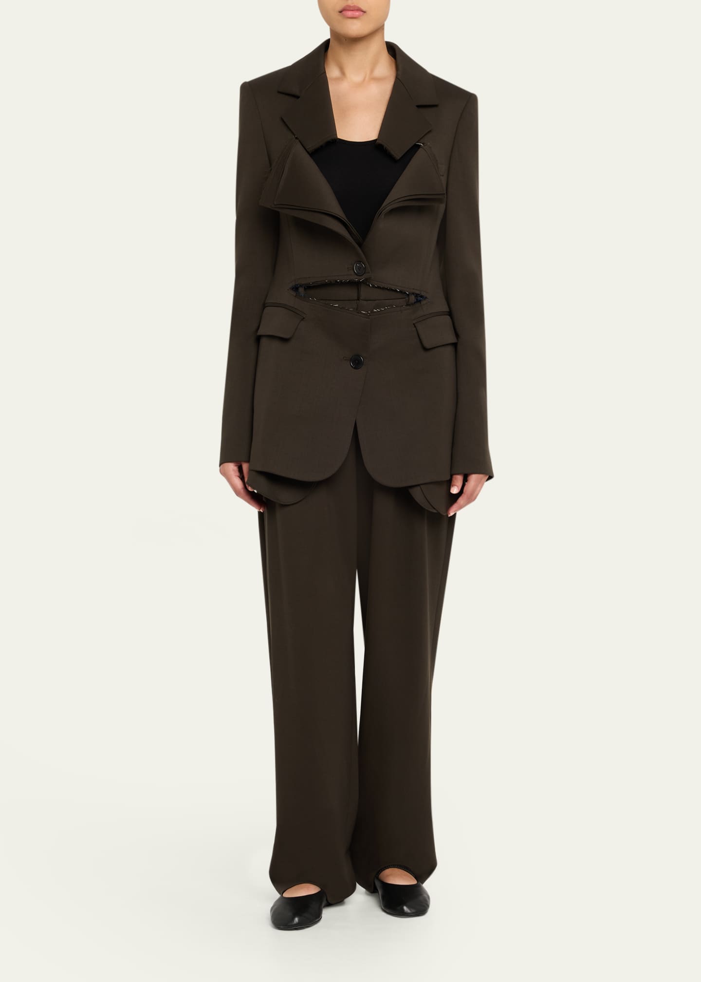 Monse Slashed Single-Breasted Blazer Jacket - Bergdorf Goodman
