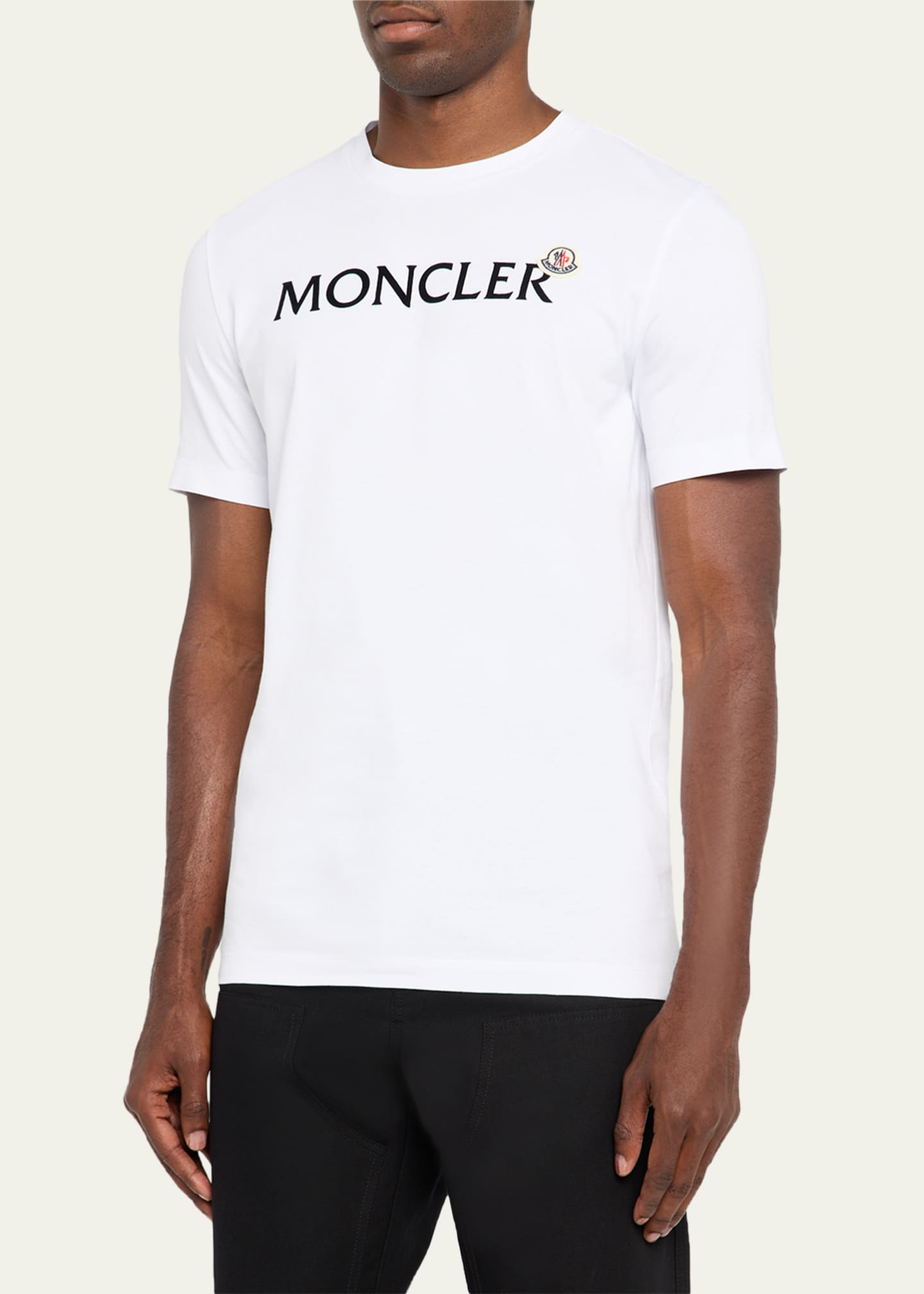 Moncler Men's Logo Script Crewneck T-Shirt - Bergdorf Goodman
