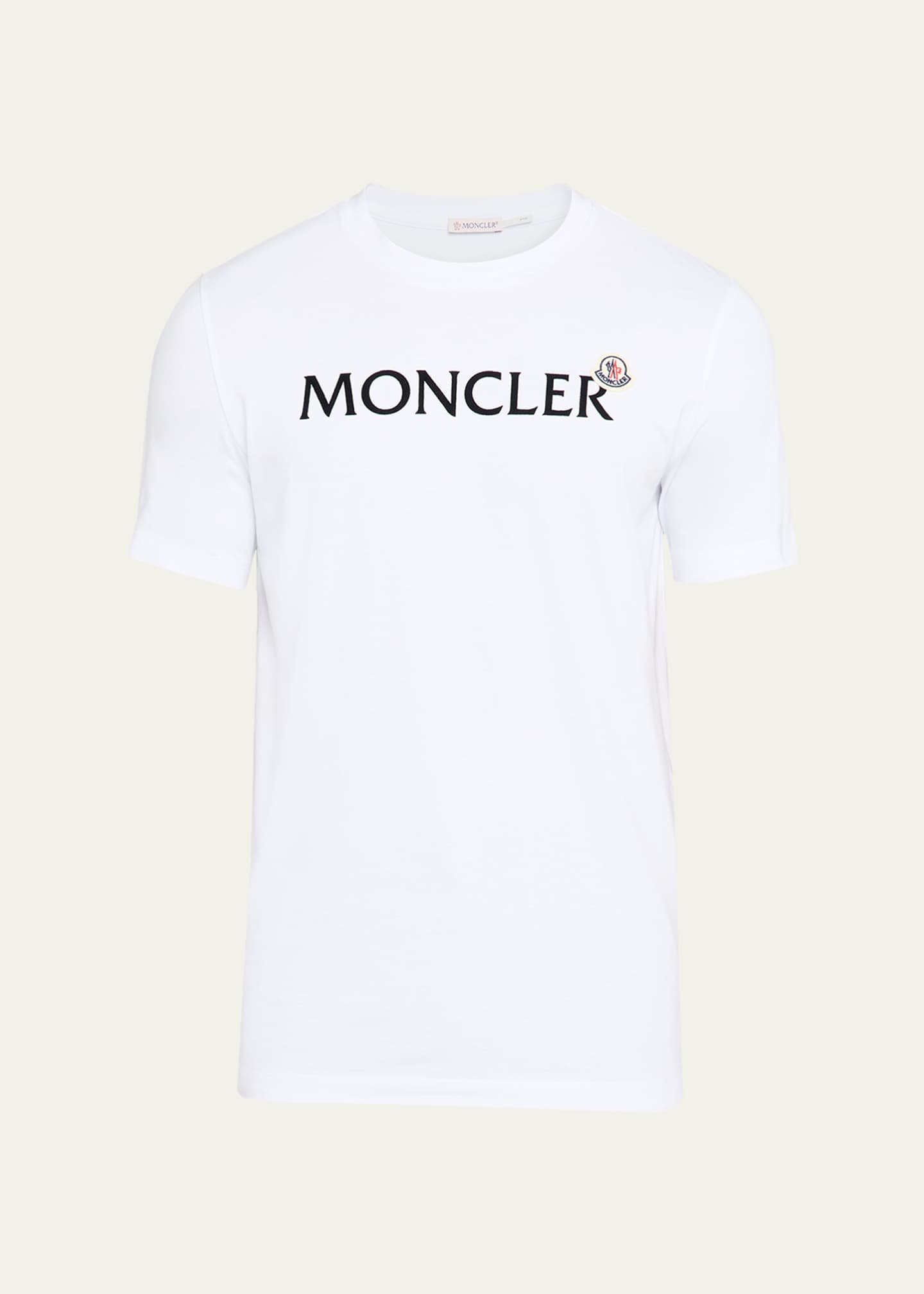 Moncler Men's Logo Script Crewneck T-Shirt - Bergdorf Goodman