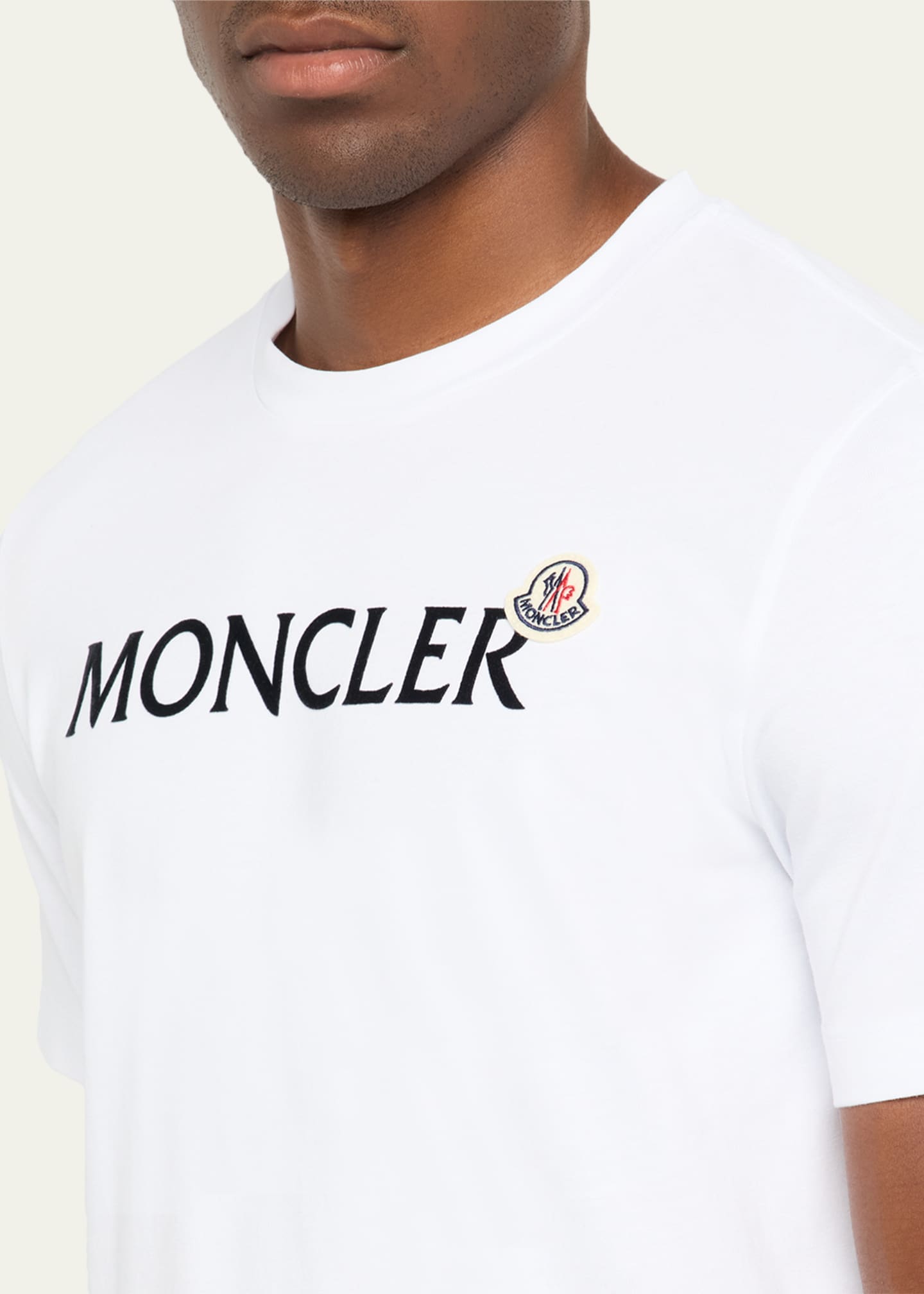 Moncler Men's Logo Script Crewneck T-Shirt - Bergdorf Goodman
