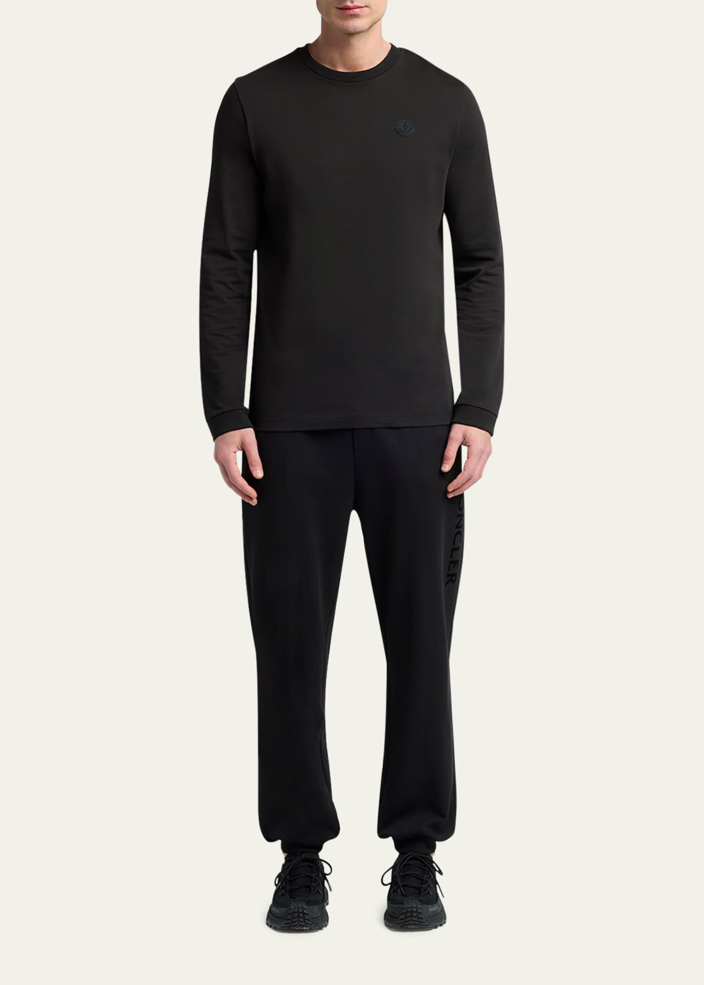 Moncler Men's Cotton Graffiti Logo Long-Sleeve T-Shirt - Bergdorf Goodman