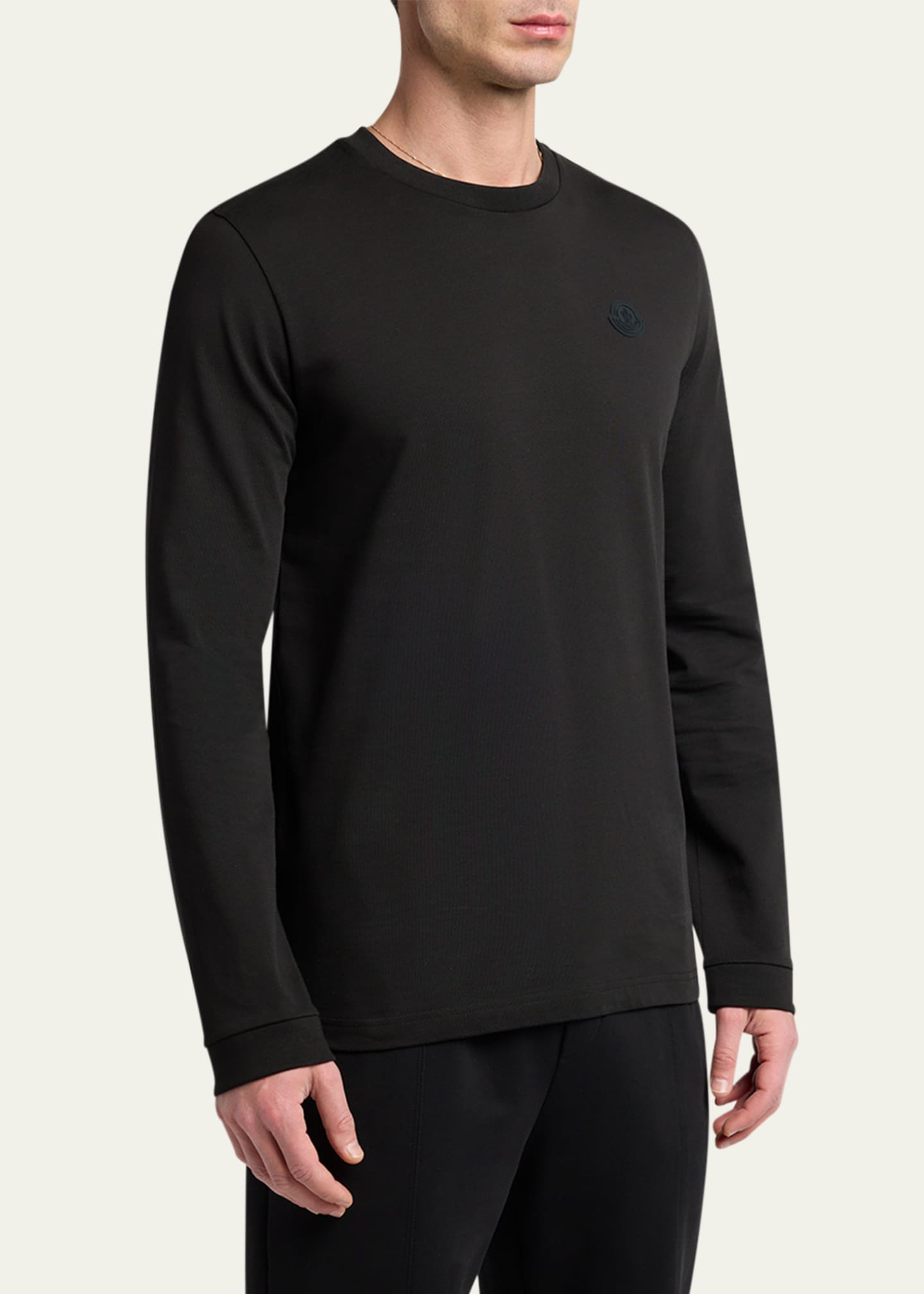 Moncler Men's Cotton Graffiti Logo Long-Sleeve T-Shirt - Bergdorf Goodman