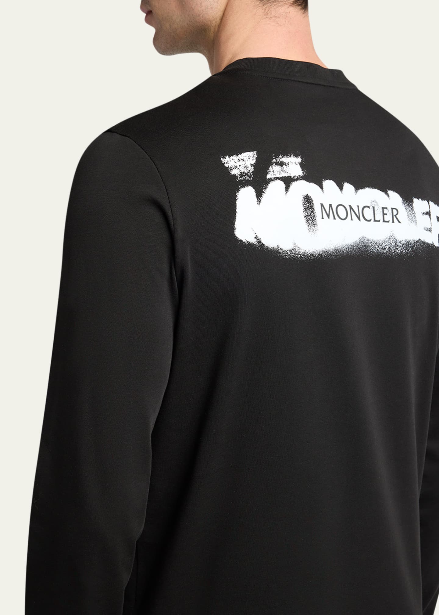 Moncler Men's Cotton Graffiti Logo Long-Sleeve T-Shirt - Bergdorf Goodman