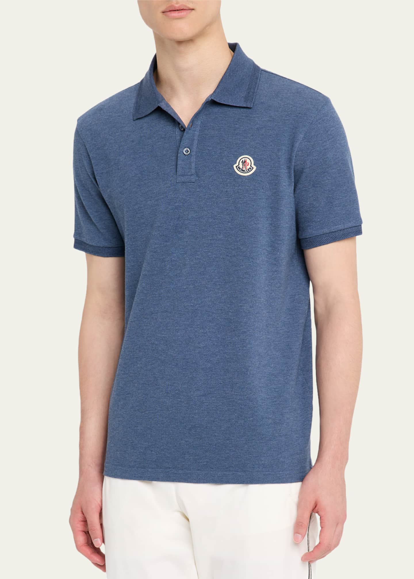 Moncler Men's Chest-Logo Pique Polo Shirt - Bergdorf Goodman