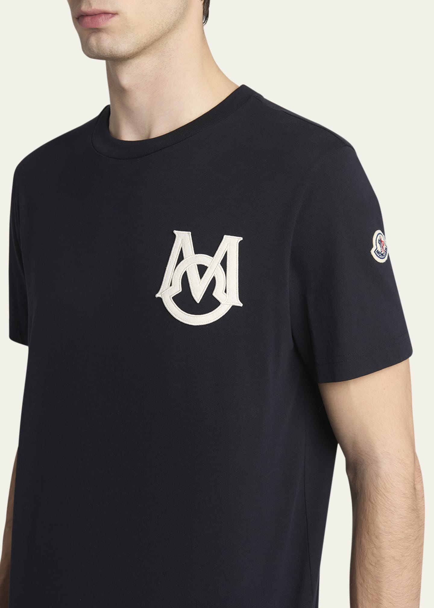 Moncler Men's Monogram Applique Crewneck T-Shirt - Bergdorf Goodman