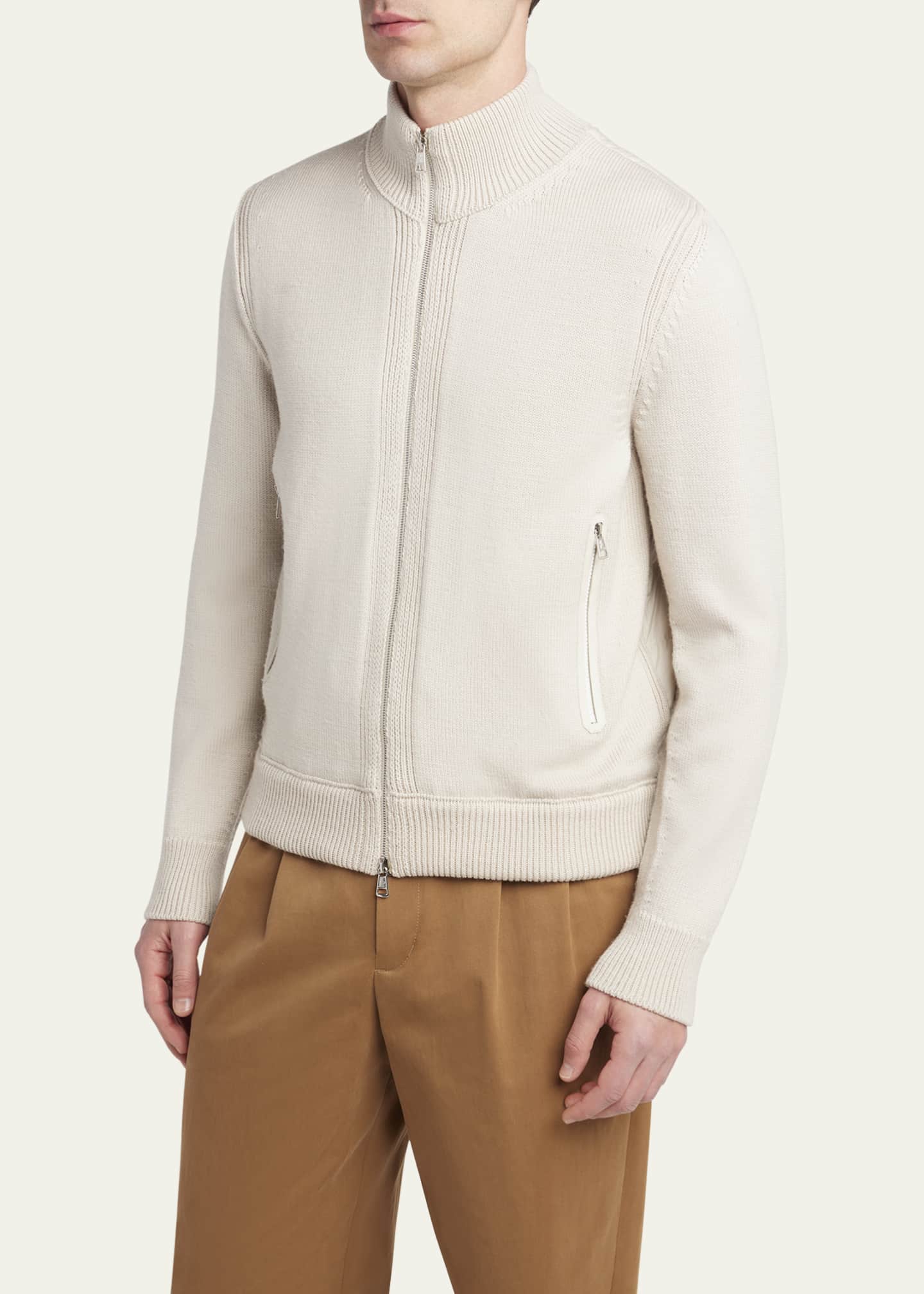 Moncler Men's Edit Padded Back Wool Cardigan - Bergdorf Goodman