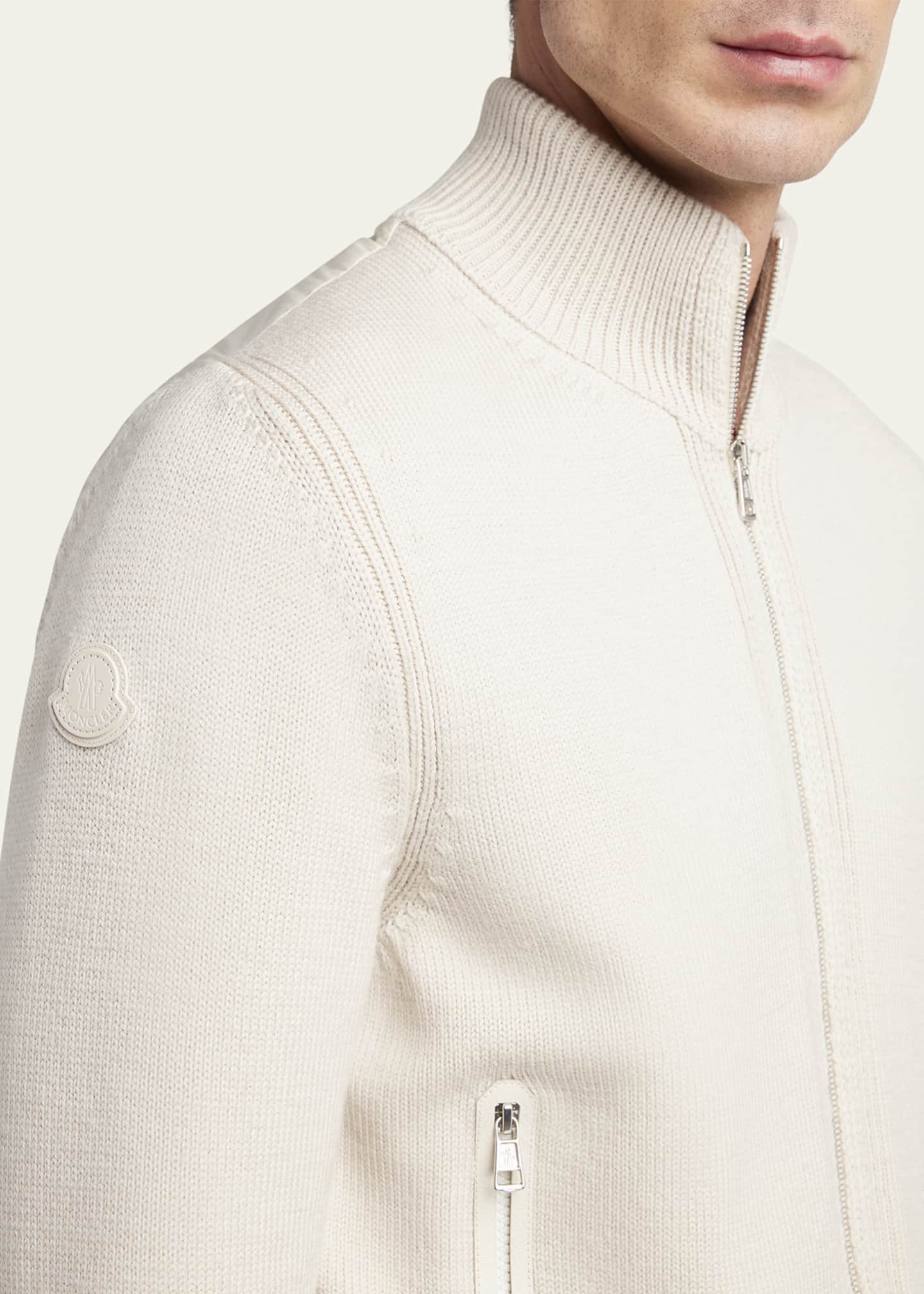 Moncler Men's Edit Padded Back Wool Cardigan - Bergdorf Goodman