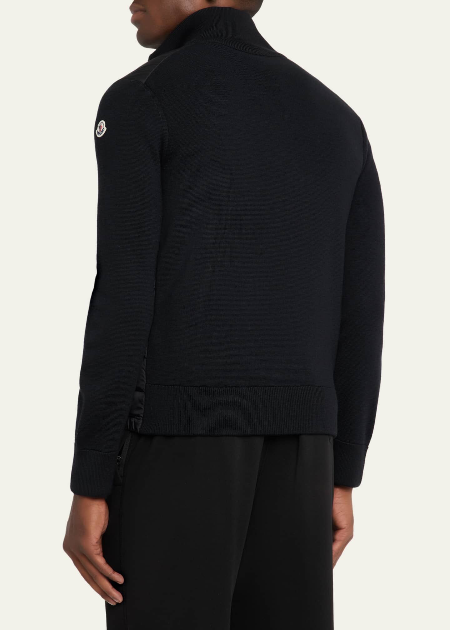 Moncler Men's Archivio Basic Puffer Wool Sleeve Cardigan - Bergdorf Goodman