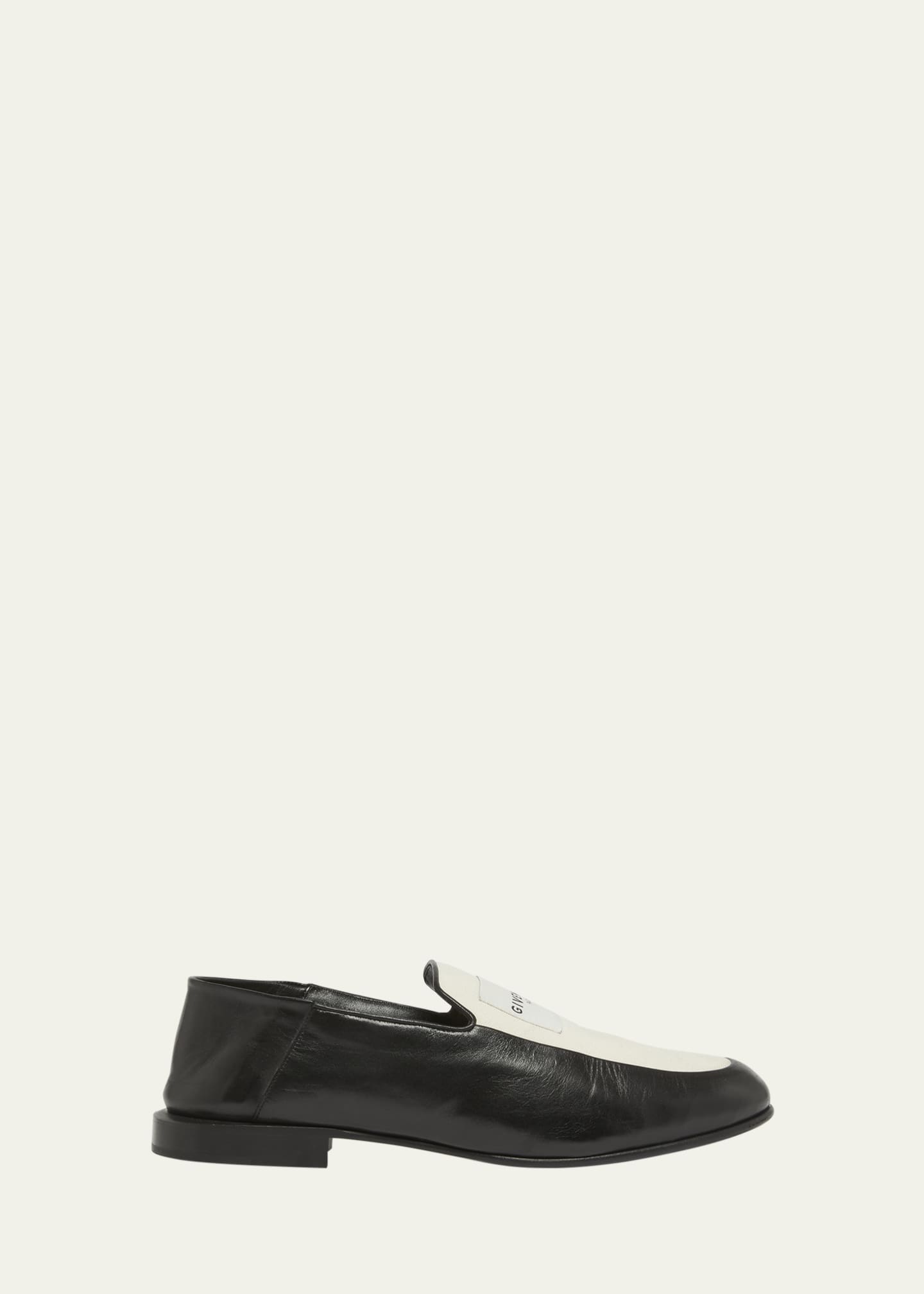Givenchy Men's Label Leather and Canvas Loafers - Bergdorf Goodman
