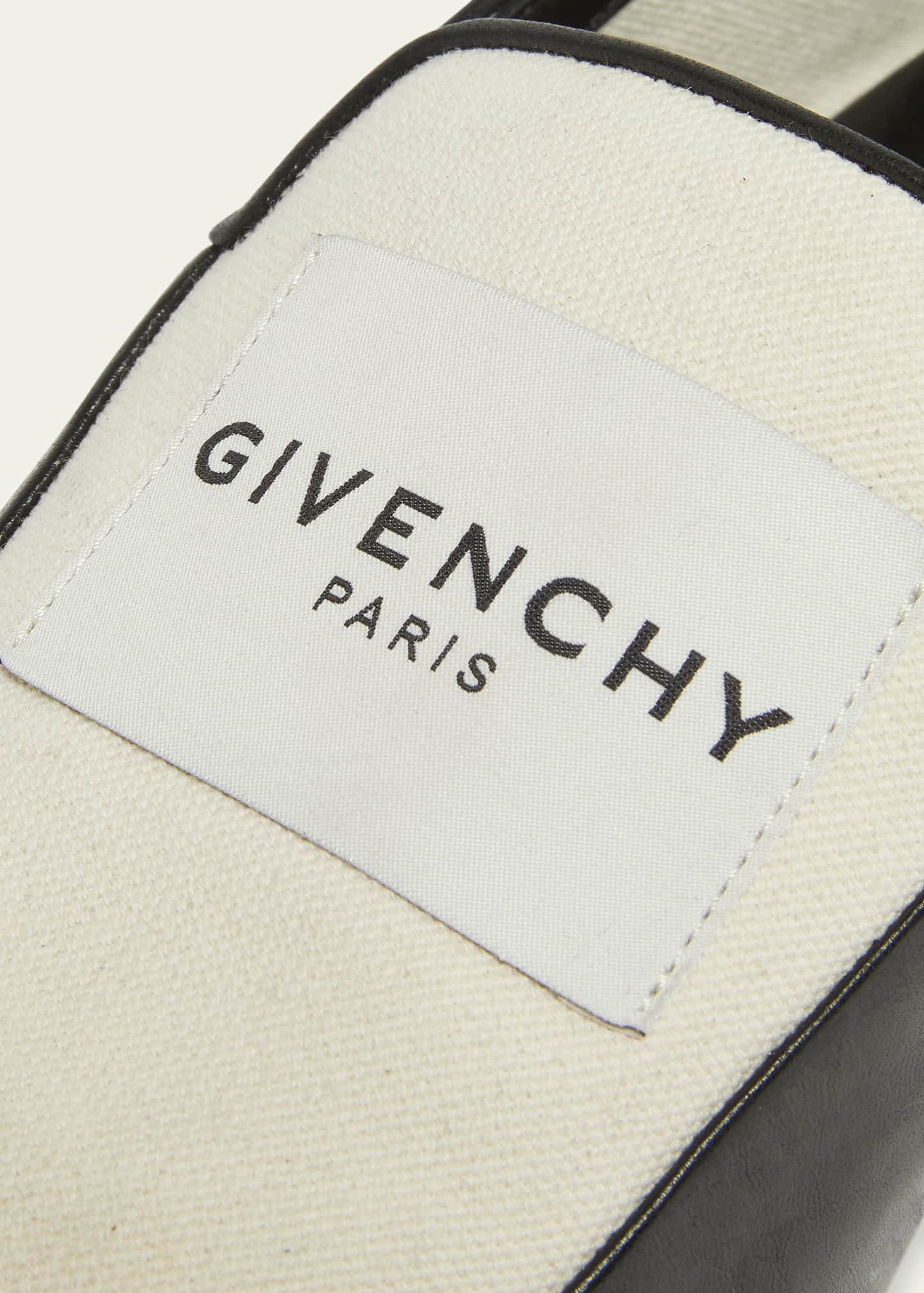 Givenchy Men's Label Leather and Canvas Loafers - Bergdorf Goodman