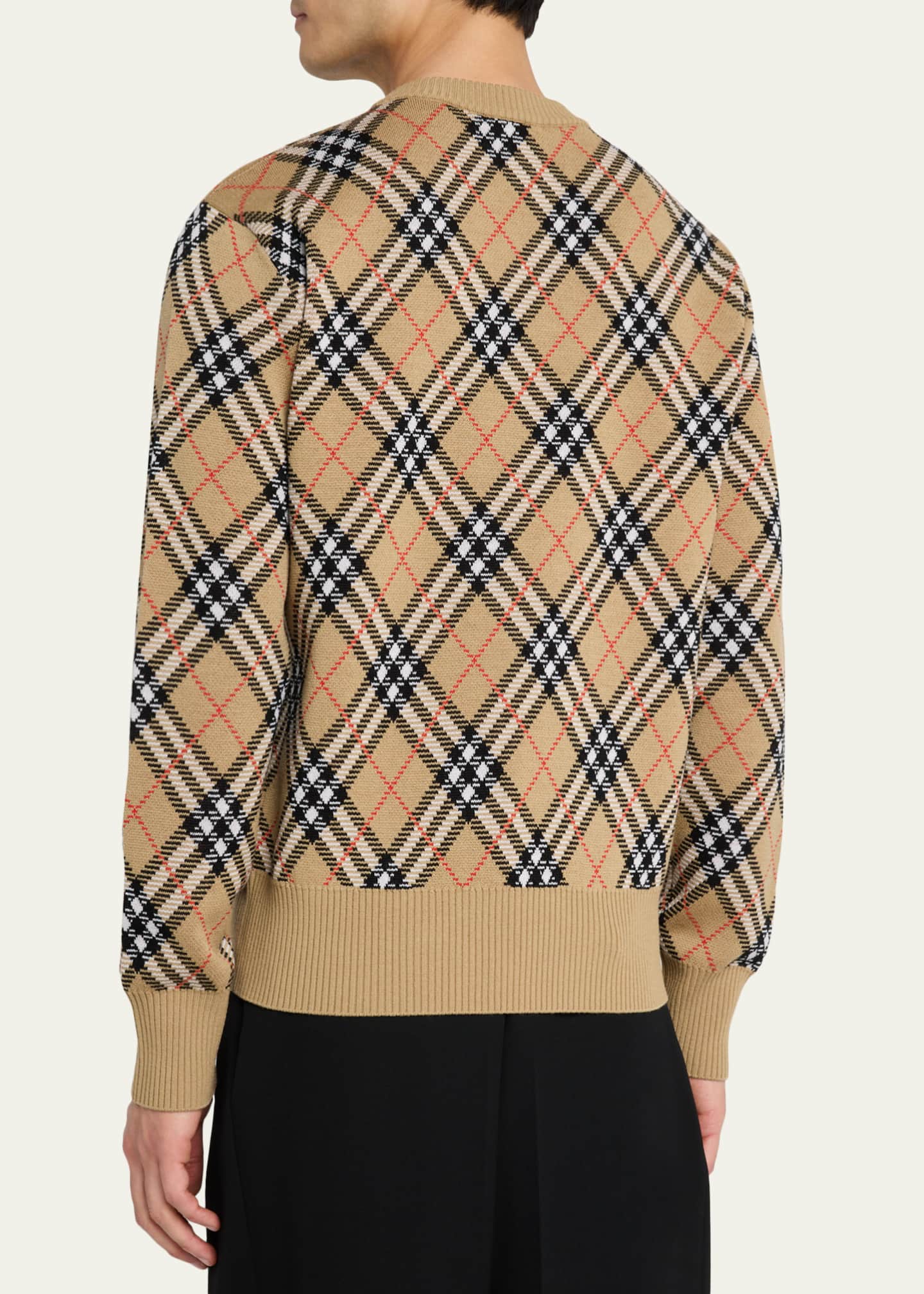 Burberry Men's Vintage Check Knit Crewneck Sweater - Bergdorf Goodman