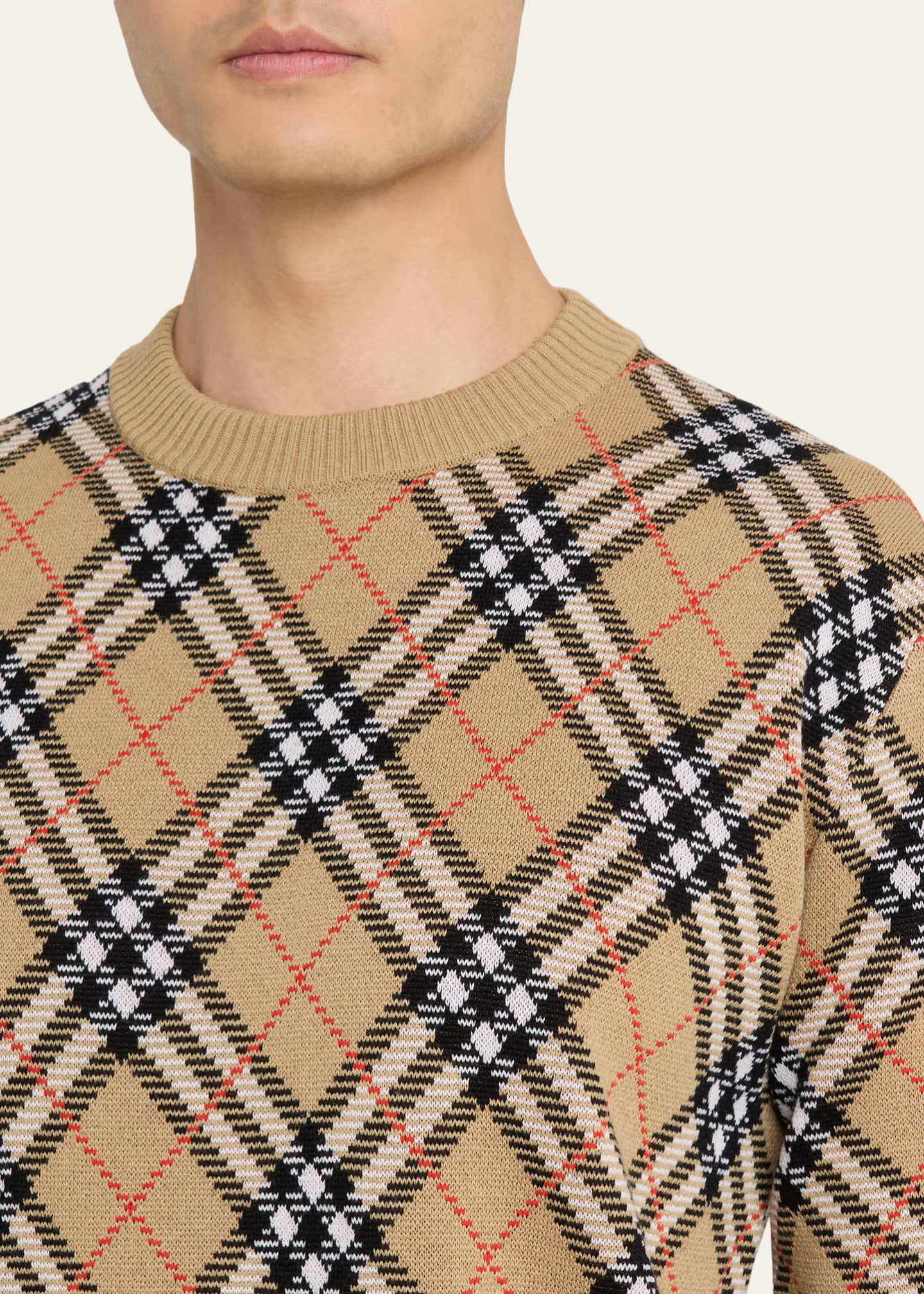 Burberry Men's Vintage Check Knit Crewneck Sweater - Bergdorf Goodman
