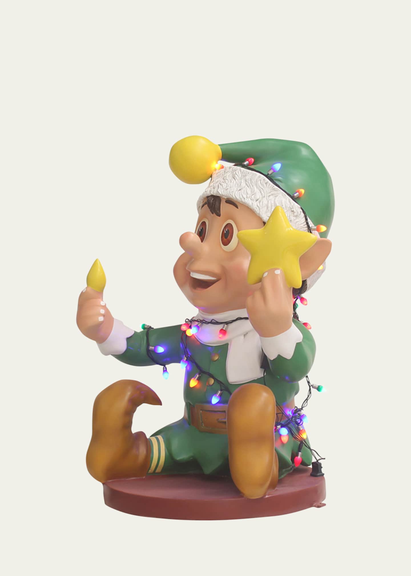 Universal Statues Santa Elf Playing with Lights Figurine - Bergdorf Goodman