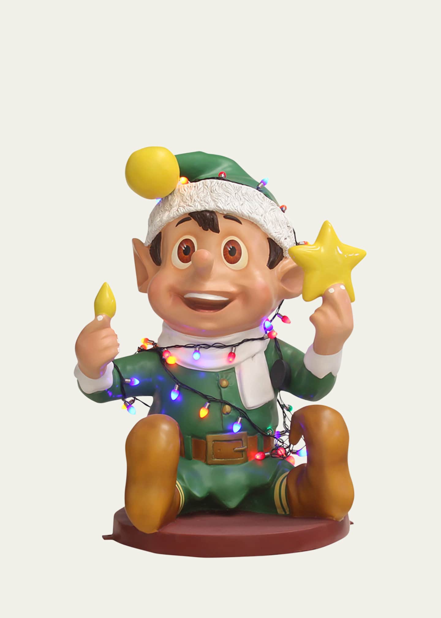 Universal Statues Santa Elf Playing with Lights Figurine - Bergdorf Goodman