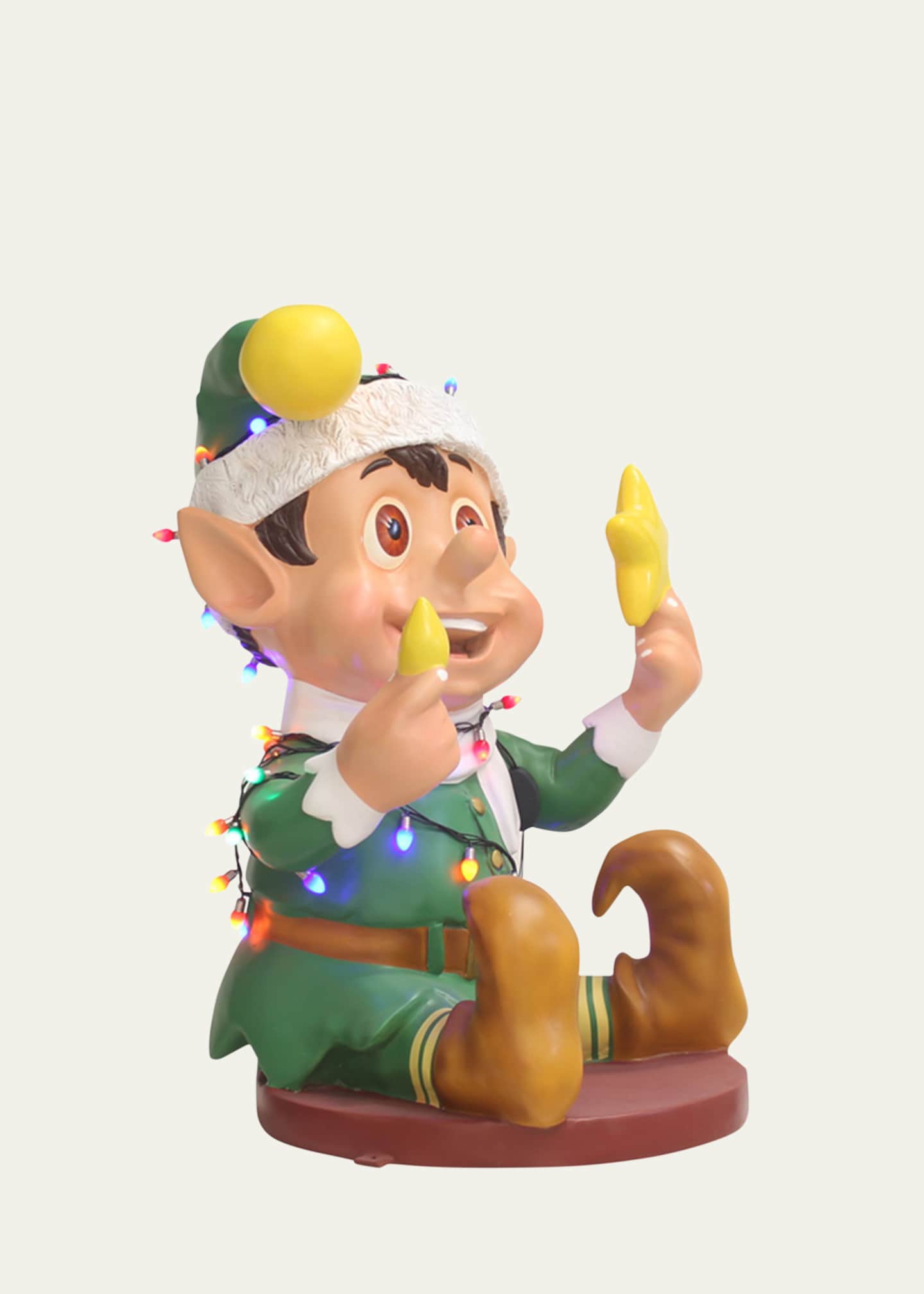 Universal Statues Santa Elf Playing with Lights Figurine - Bergdorf Goodman