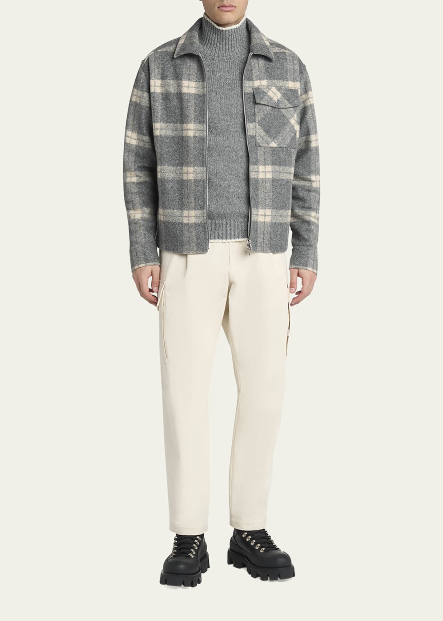 Moncler Men's Tartan Full-Zip Shirt Jacket - Bergdorf Goodman